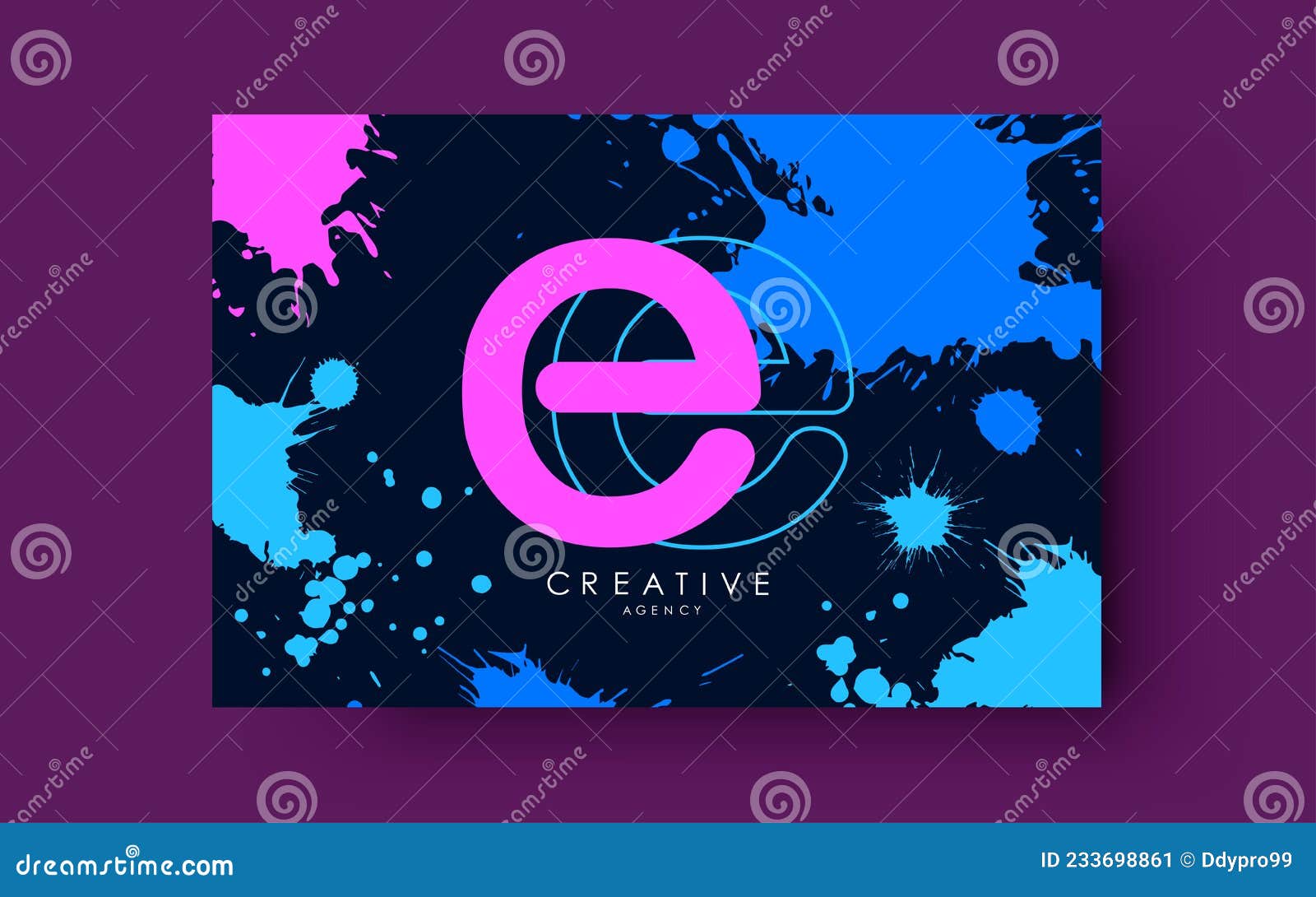Printgeometric EE Logo on Abstract Colored Paint Splash Background ...
