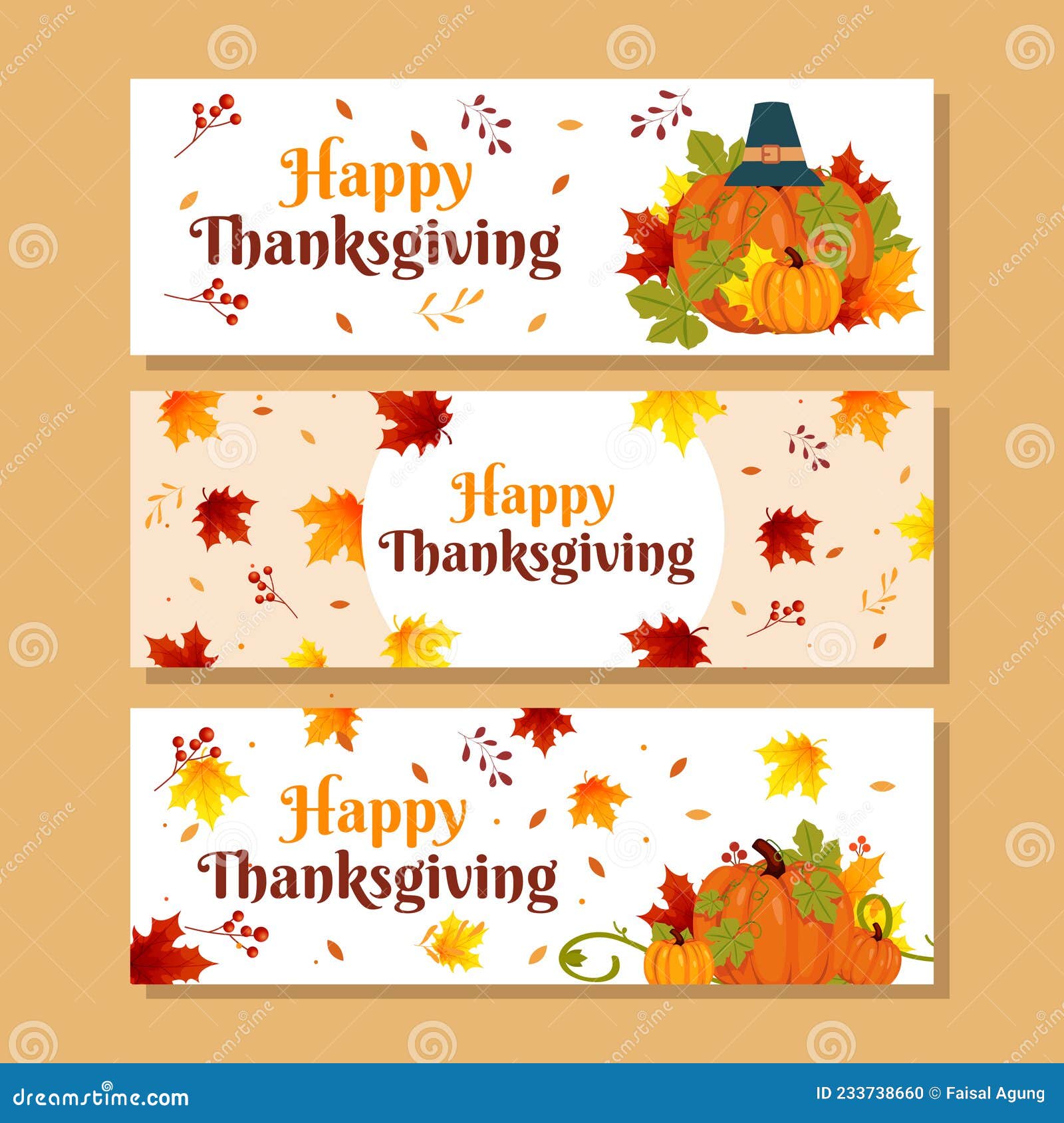 Thanksgiving Banner Background Design Template Stock Vector ...