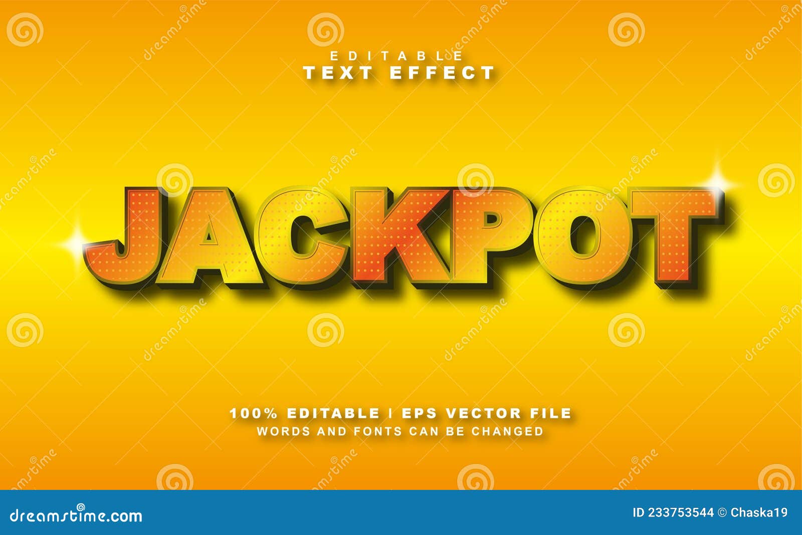 Jackpot 3D Text Effect Design Editable And Scalable Vector Graphic ...