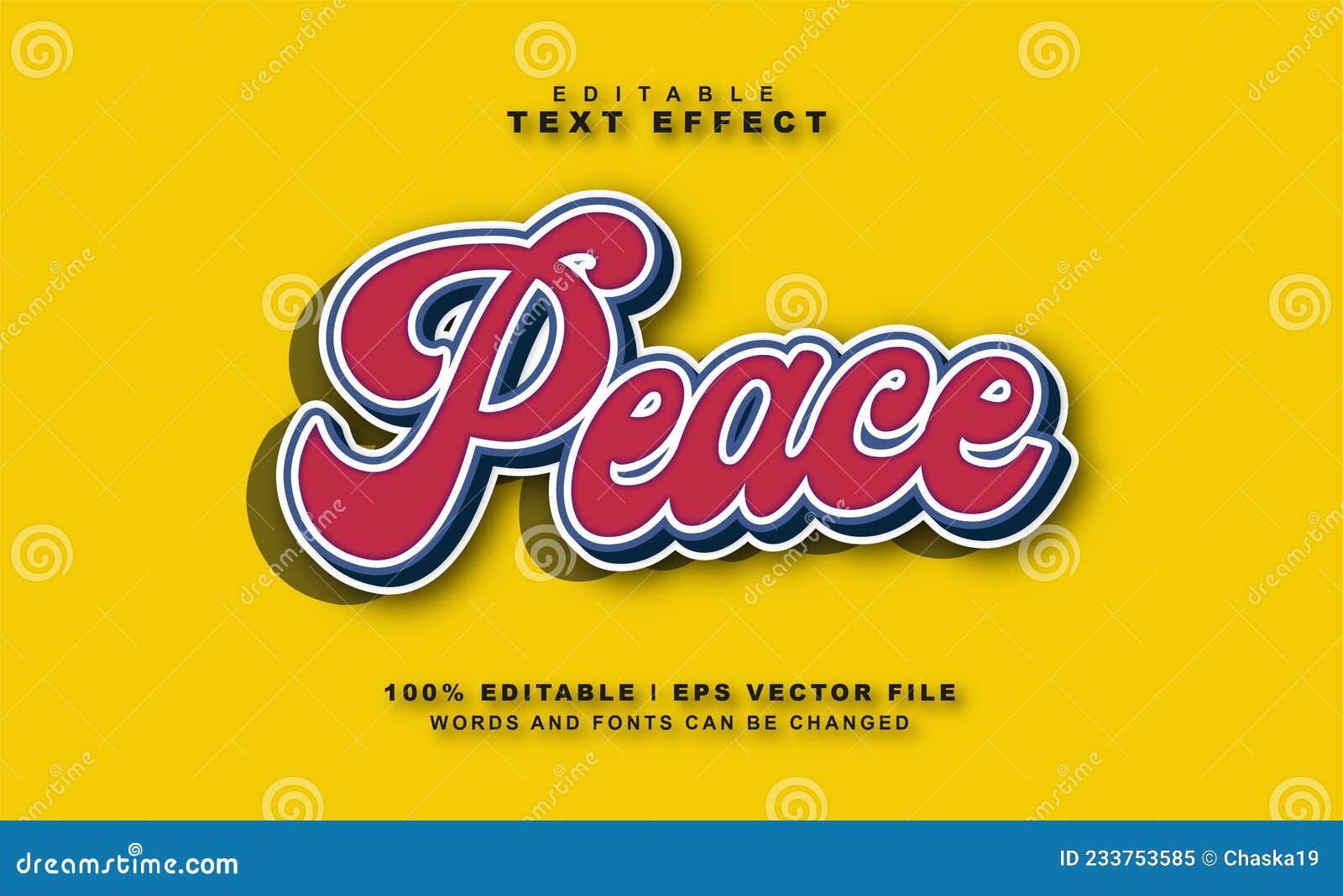 Peace text effect stock vector. Illustration of font - 233753585