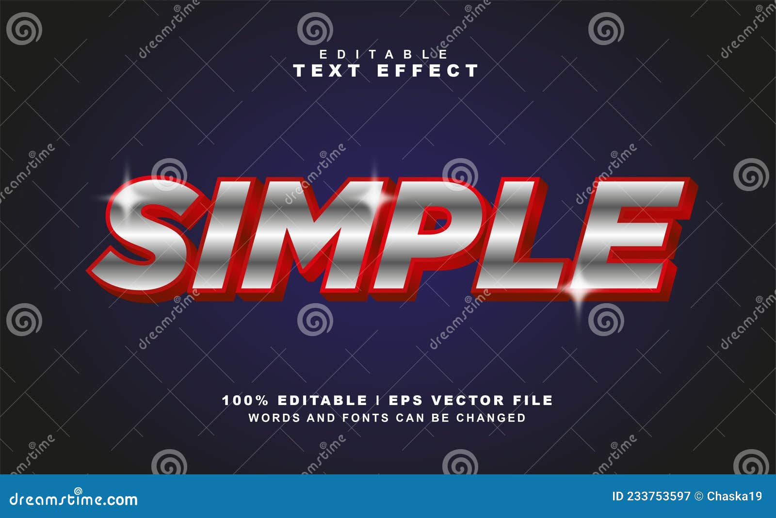 Simple Text Effects stock vector. Illustration of editable - 233753597