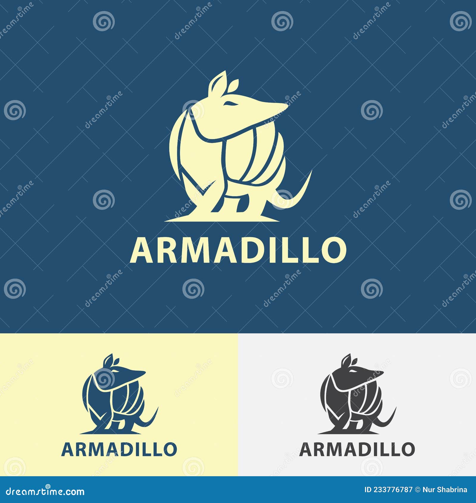 Armadillo Animal Design Logo Concept Illustration Design Stock Vector ...