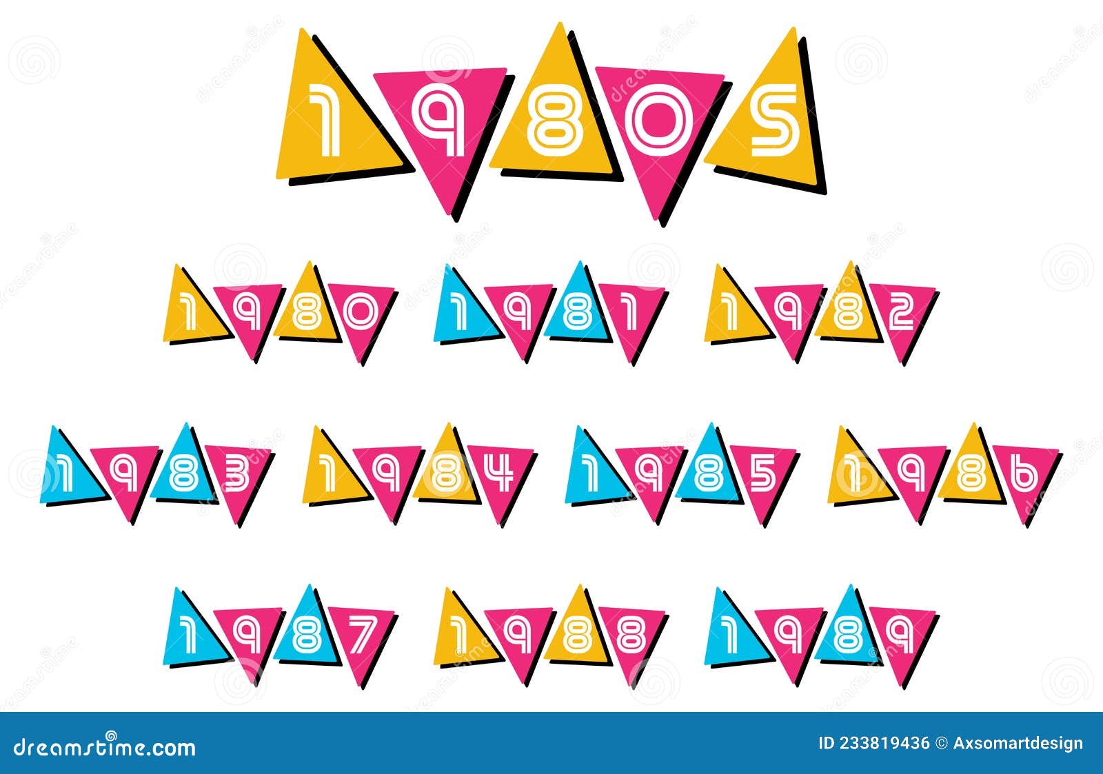 1985 Year College Font Vector Illustration | CartoonDealer.com #107160262