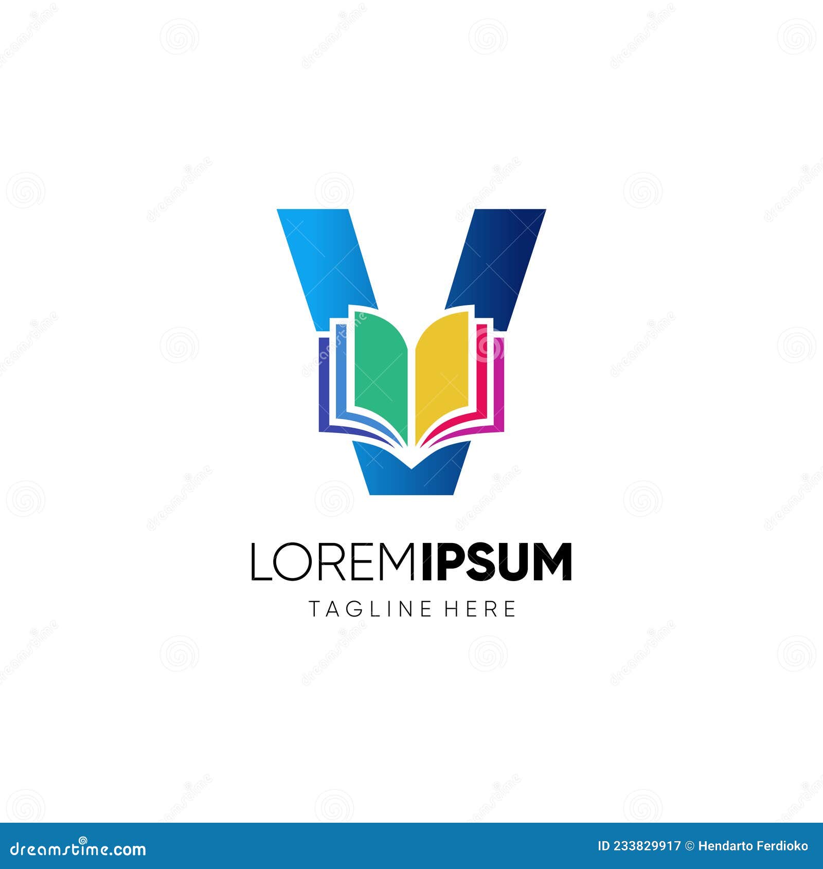 Letter V Book Logo Design Vector Icon Graphic Stock Vector ...