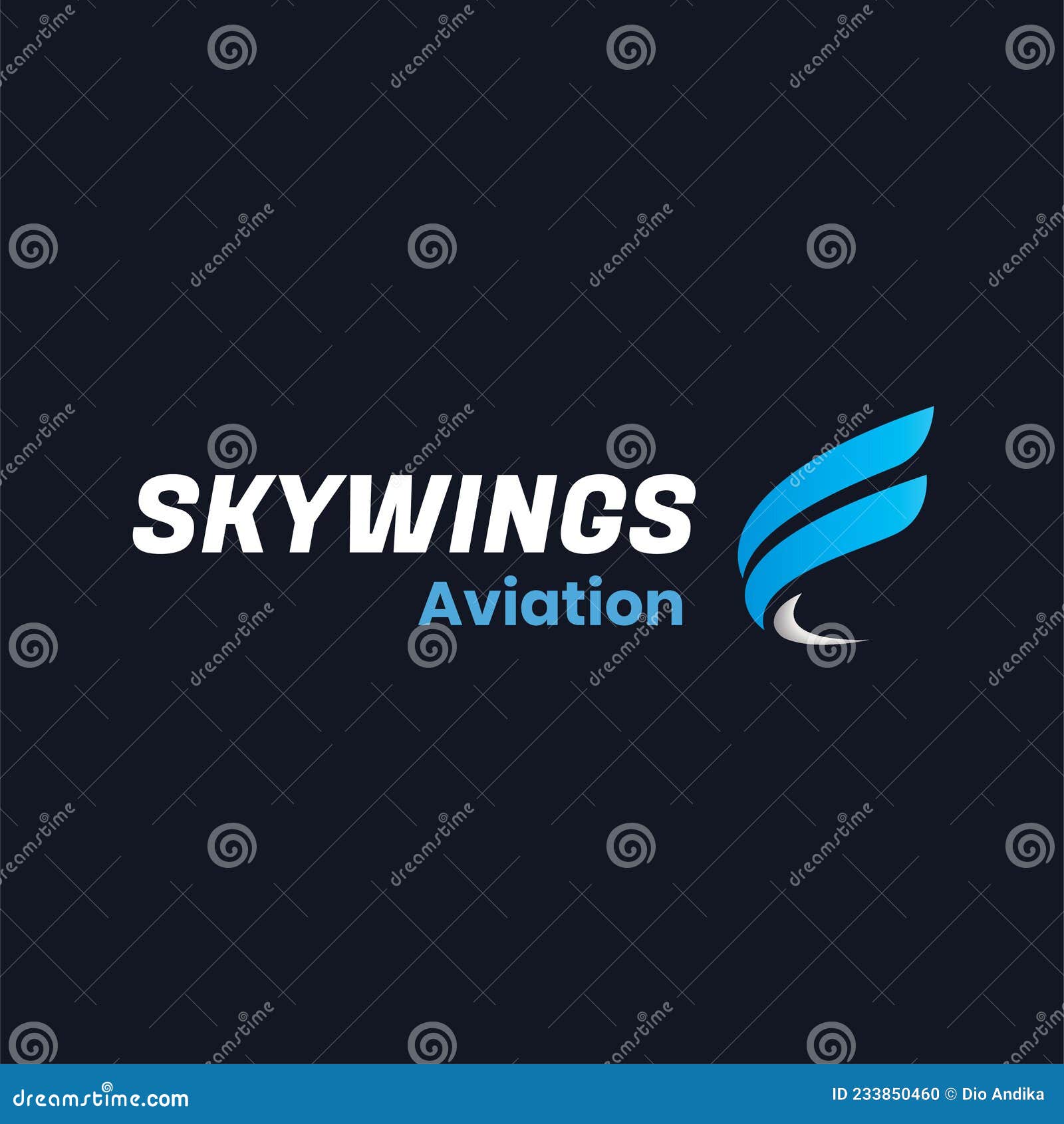 Skywings Aviation Simple yet Dynamic Logo Design Stock Illustration ...