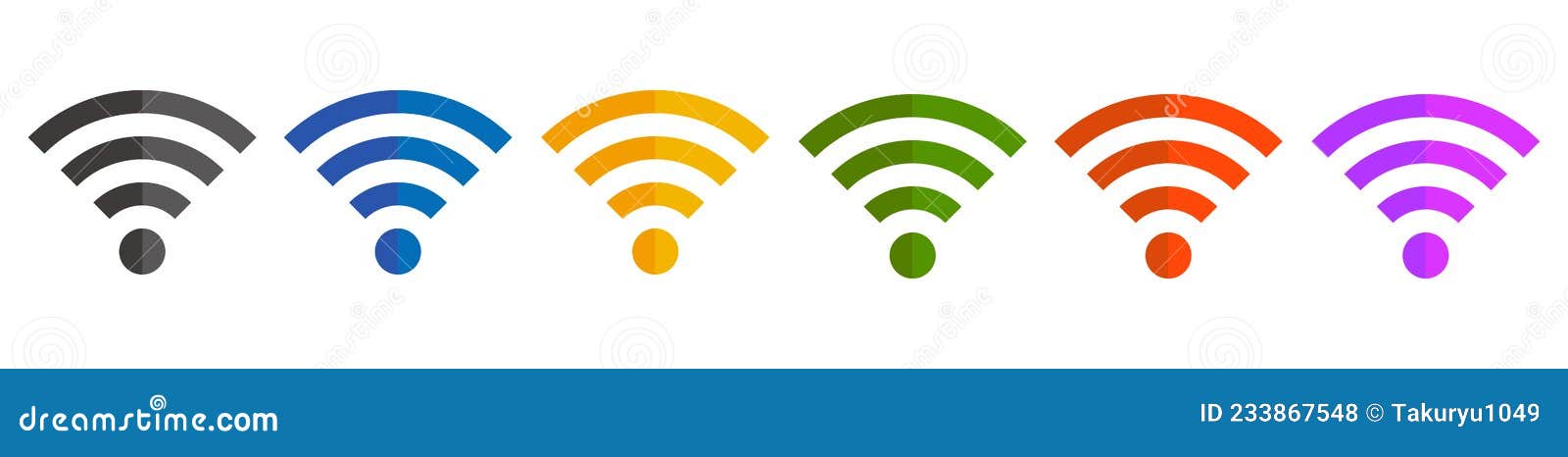 Various Color Variations of Wi-Fi Icons. Stock Vector - Illustration of ...