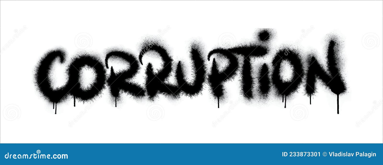 Corruption sprayed text. stock vector. Illustration of graffiti - 233873301