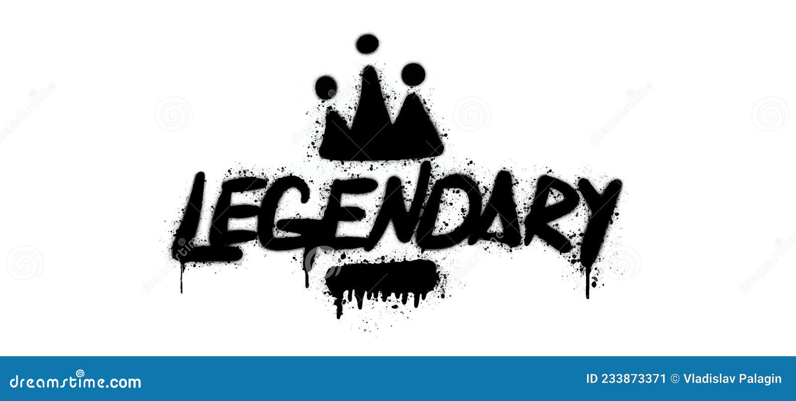Legendary Lettering with Crown, Graffiti Style. Stock Vector ...