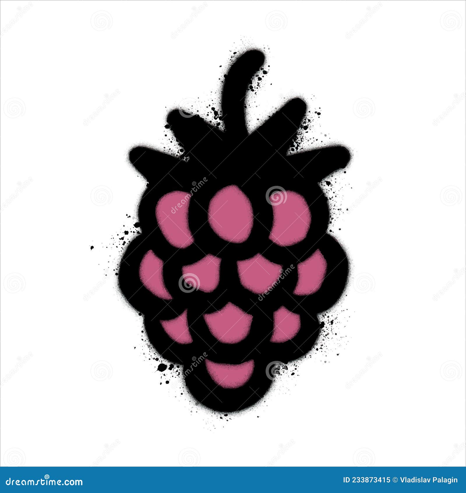Graffiti Raspberry Icon with Leak. Vector Stock Vector - Illustration ...