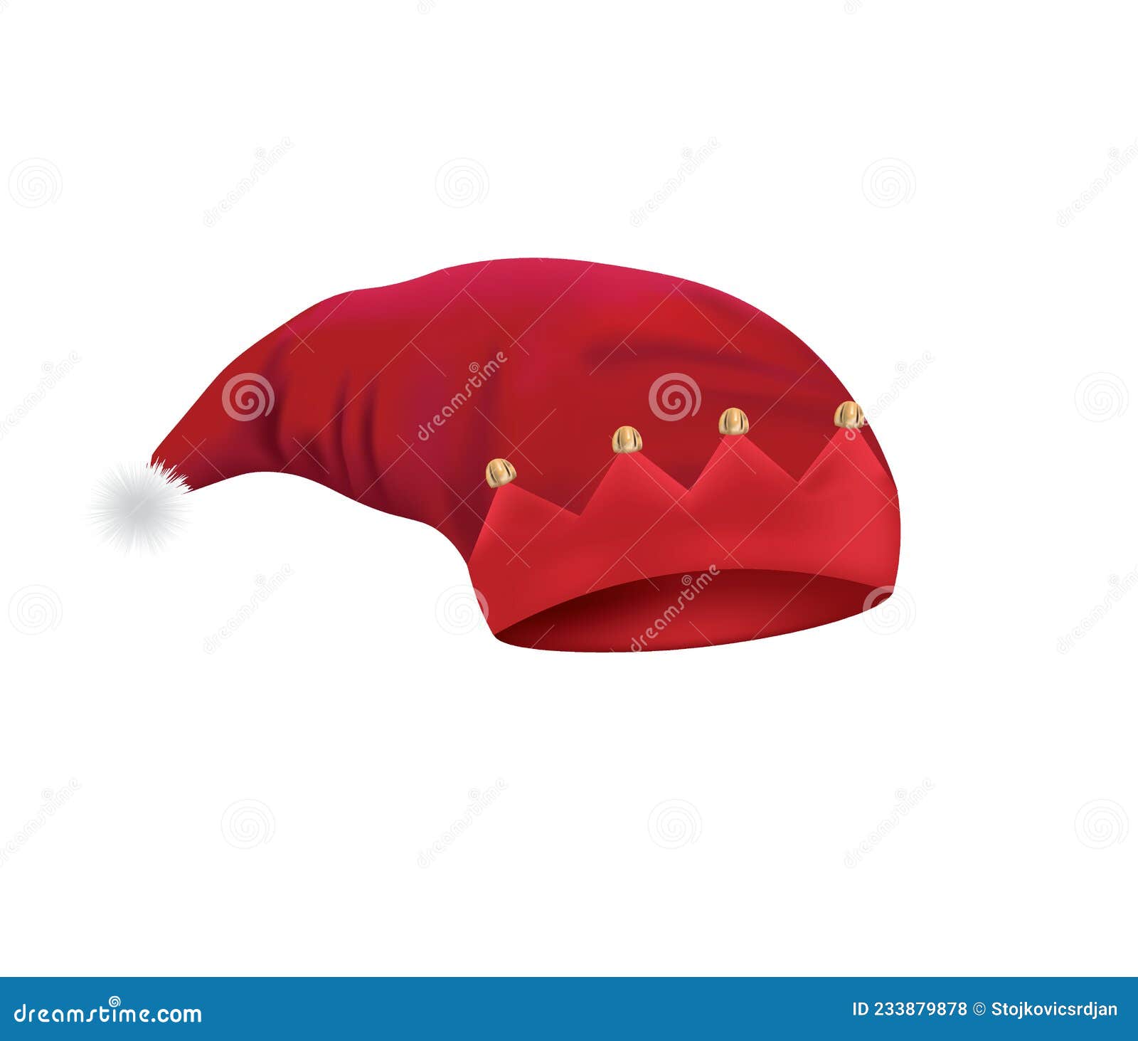 Red elf cap stock vector. Illustration of christmas - 233879878