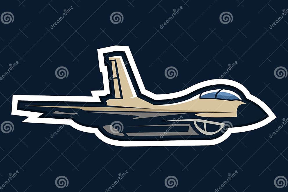 American Cold War Stealth Fighter Plane Vector Illustration. Stock ...
