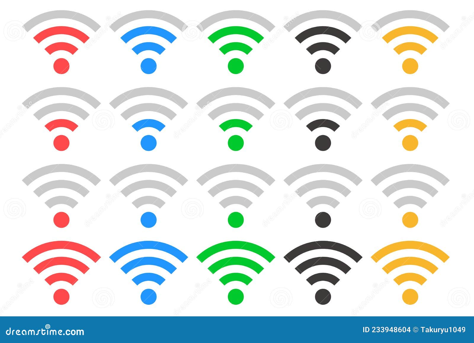 Stylish Round Blue Wi-Fi Icon. Wireless Internet Connection Signal Icon ...