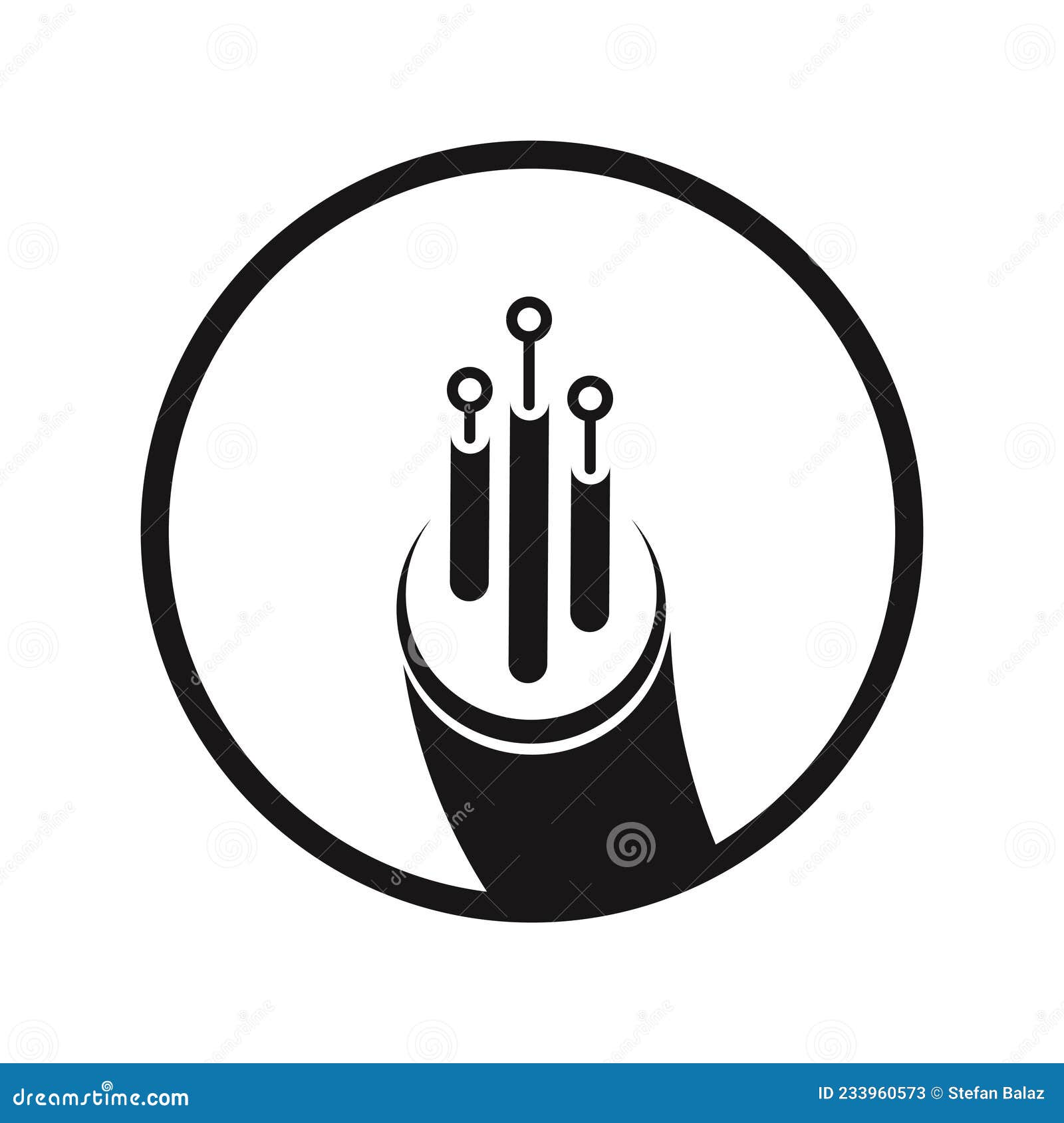 Optical Fiber Cable Icon for Communication Technology and Connecting ...