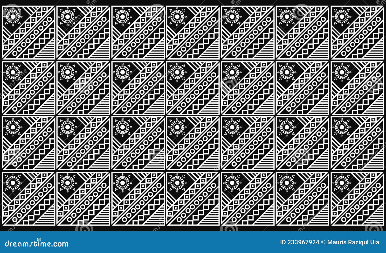 Indonesian Batik Monokrom Motif Stock Vector - Illustration of pattern ...