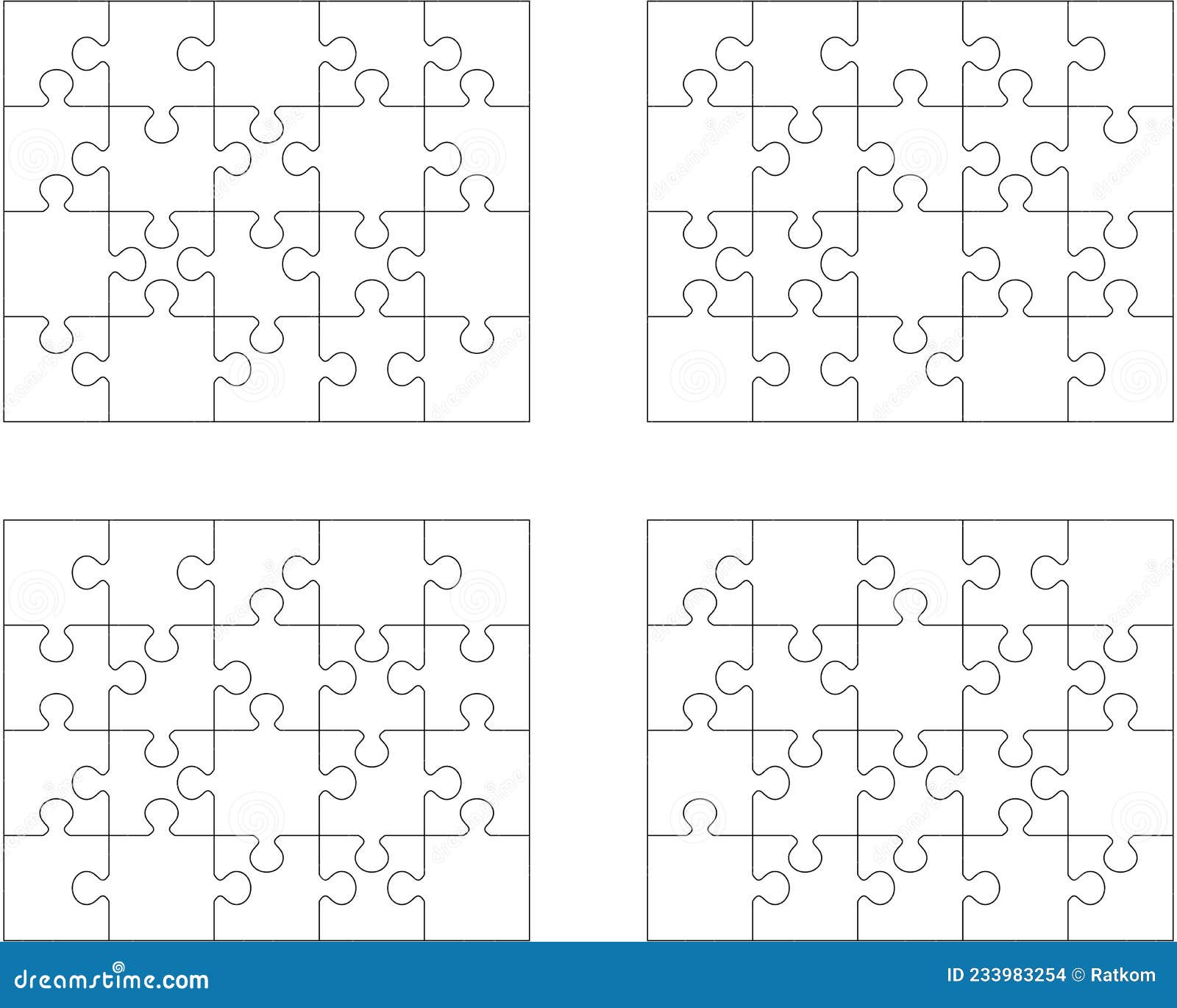Puzzles, separate pieces stock illustration. Illustration of isolated ...