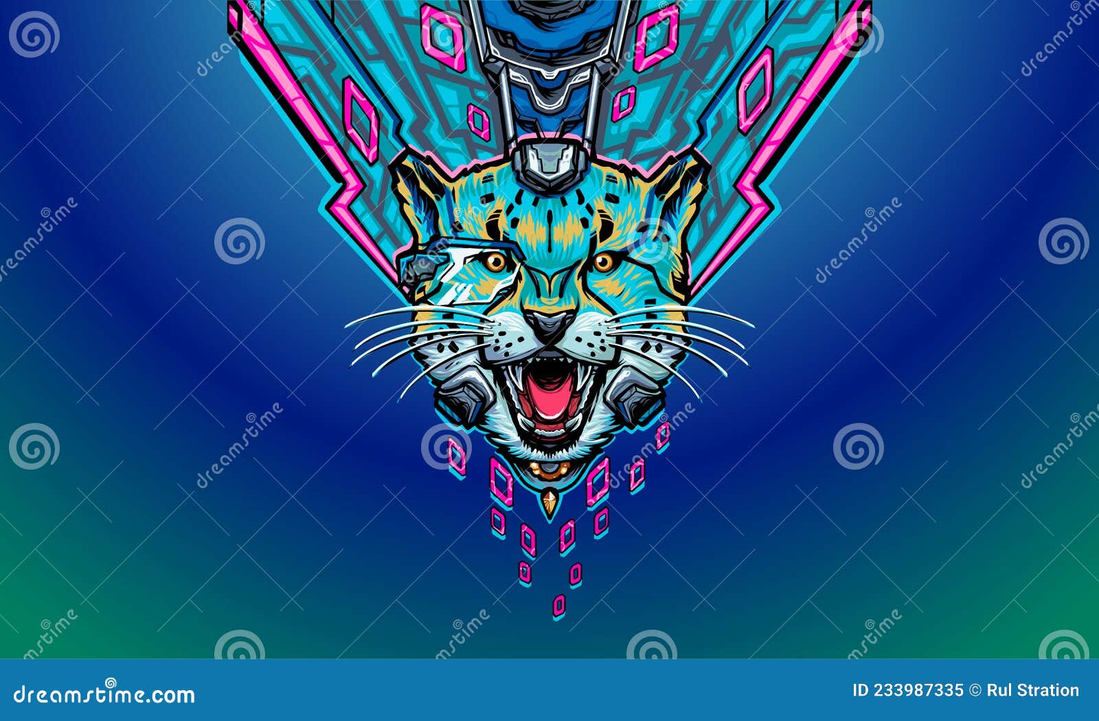 Leopard Robot Colored. Outline Only. Without Outline. Black Fill ...