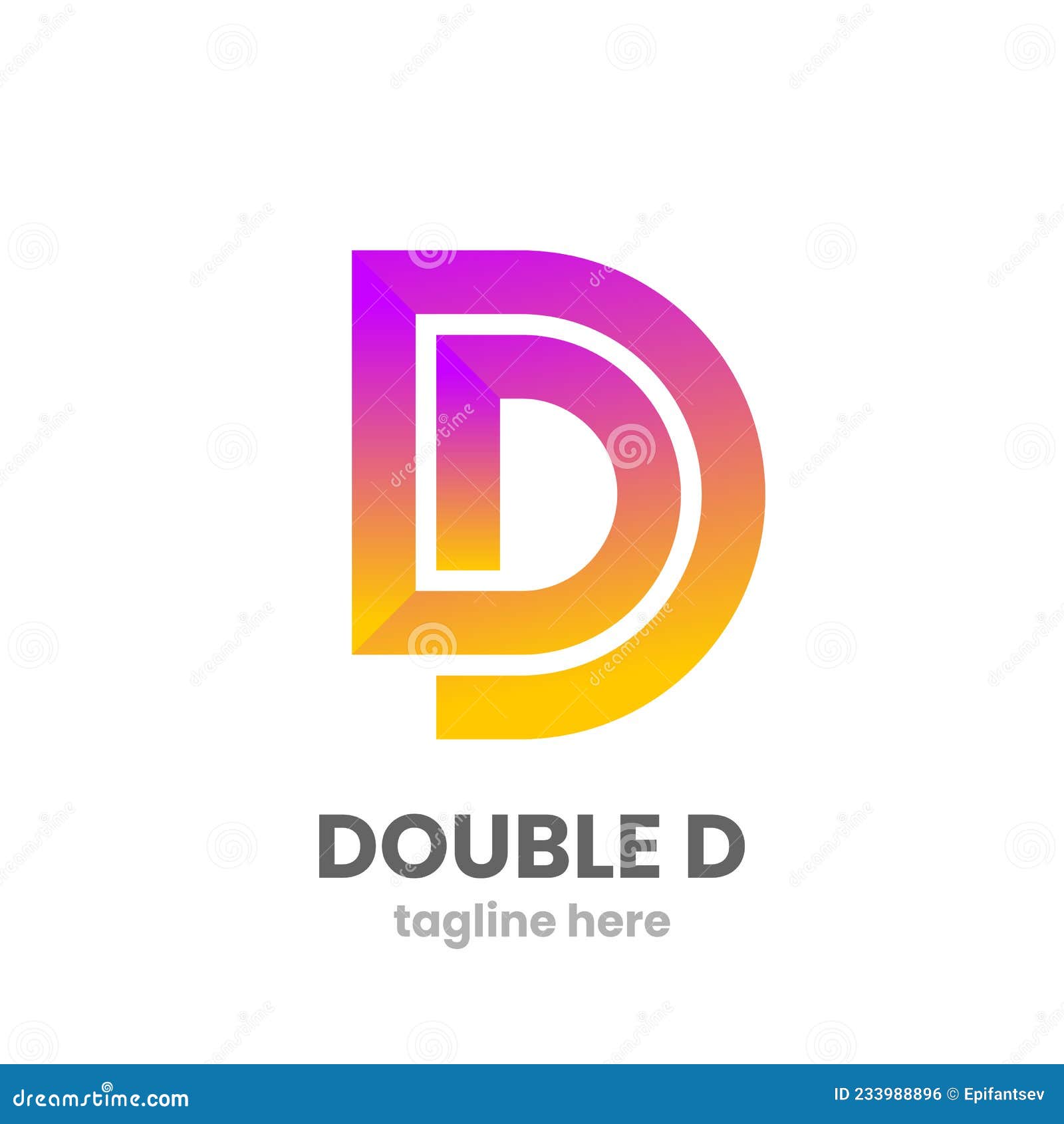 Double D Logo Design Template. Abstract Letter D. Modern Vector Emblem ...