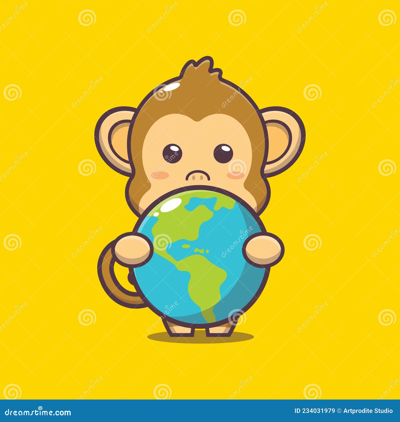 Monkey With The Earth In Hands - Paraphrase Of The Famous Geoglyph Of ...