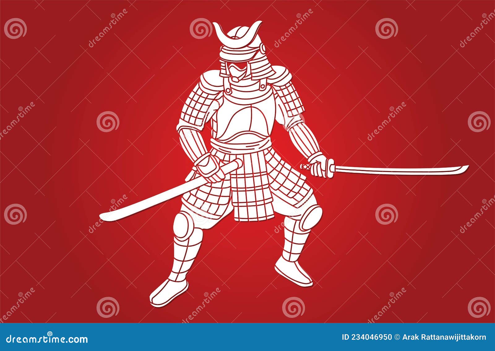 Samurai Warrior or Ronin with Armor and Weapon Japanese Fighter Action ...