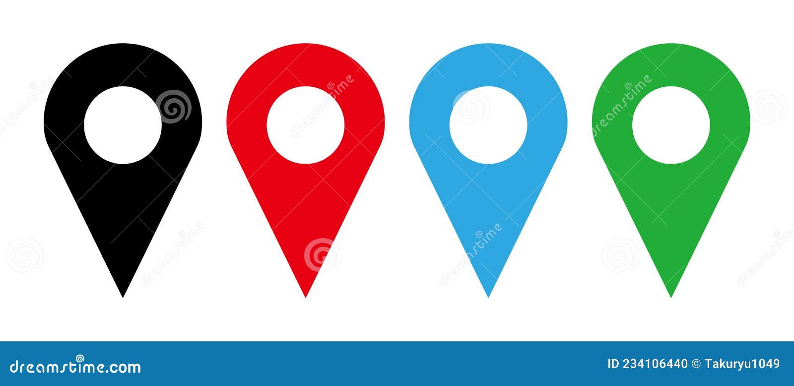 Colorful and Simple Map Pin Icons. Stock Vector - Illustration of sign ...