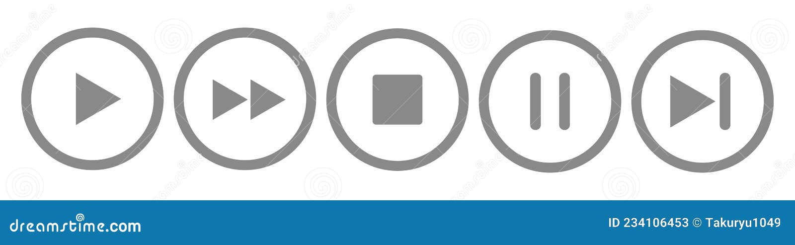 Play Button Icon. Media Player Control Icon Set. - Vector -simple Data ...