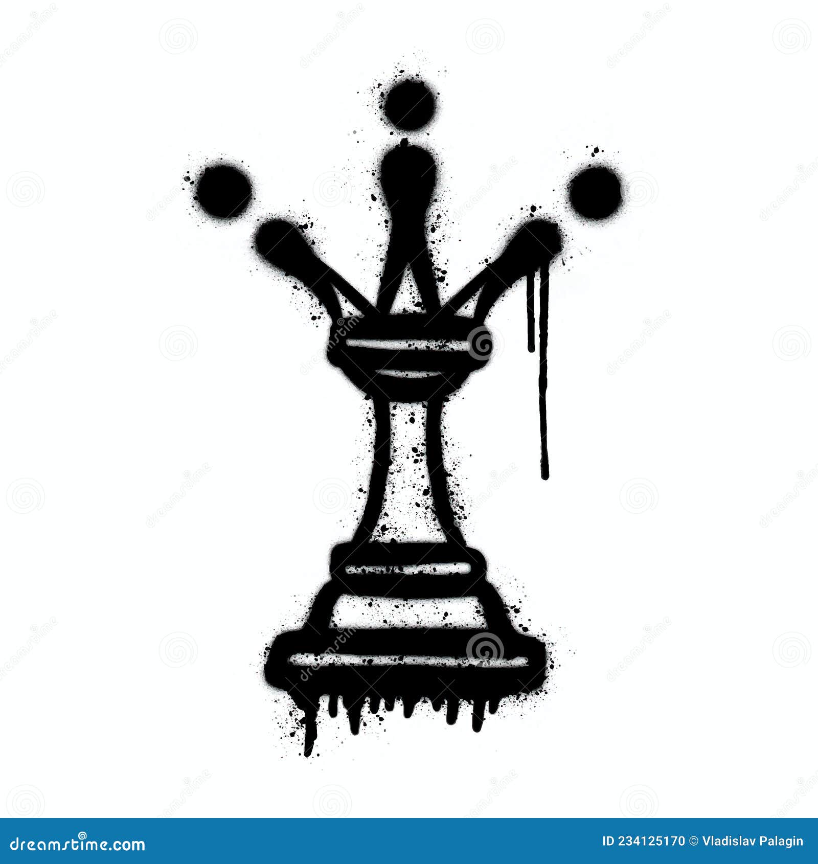 Graffiti Chess King Figure. Stock Vector - Illustration of symbol, game ...