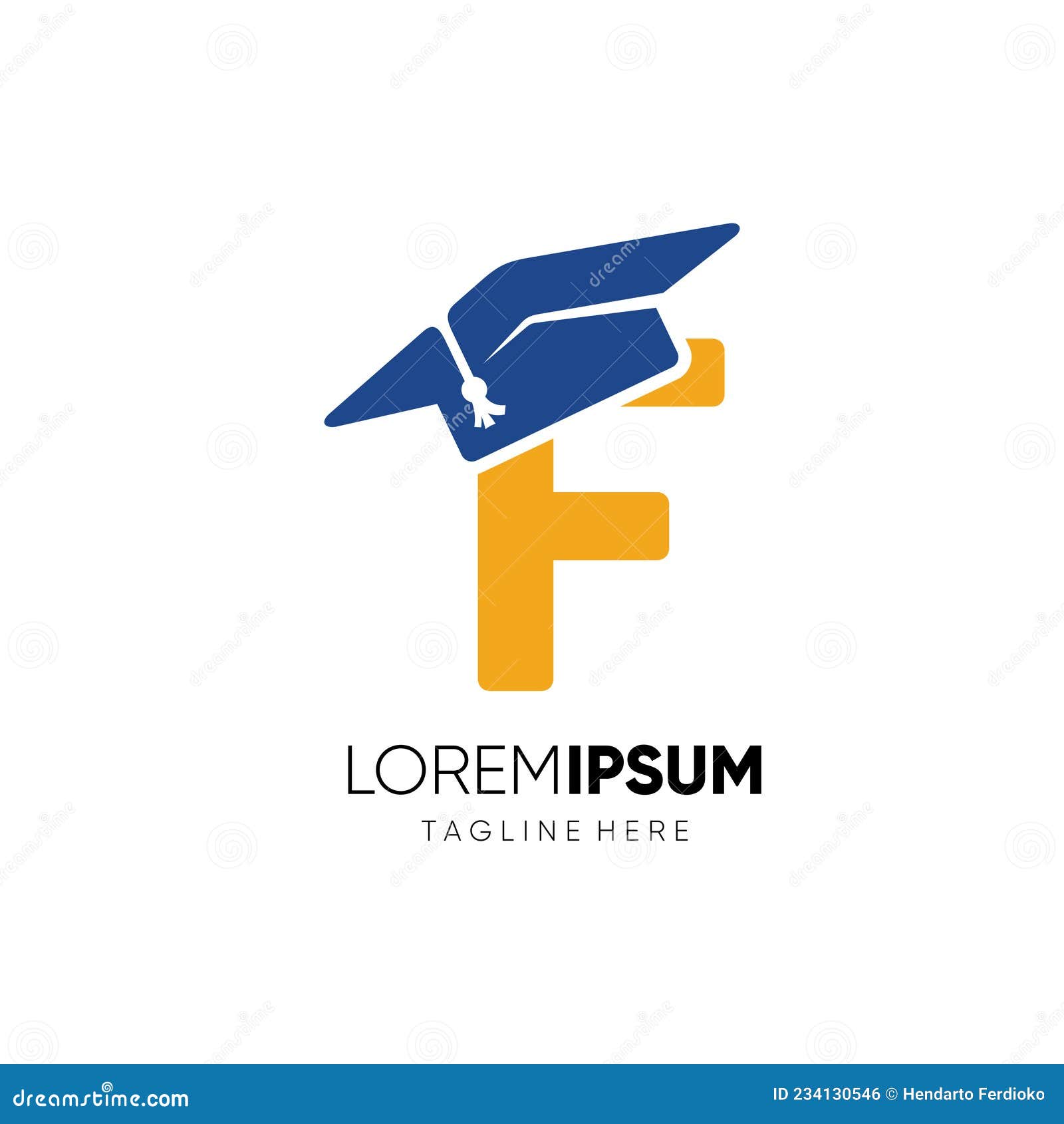 Letter F Graduation Hat Education Logo Design Vector Icon Graphic Stock ...