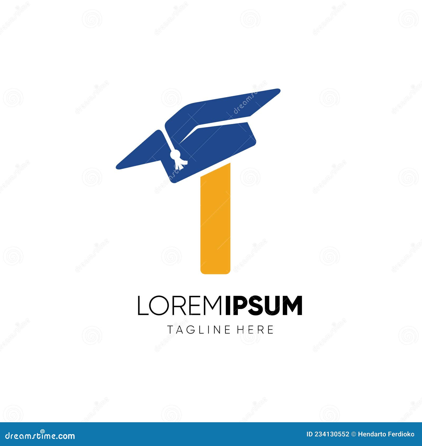 Letter I Graduation Hat Education Logo Design Vector Icon Graphic Stock ...