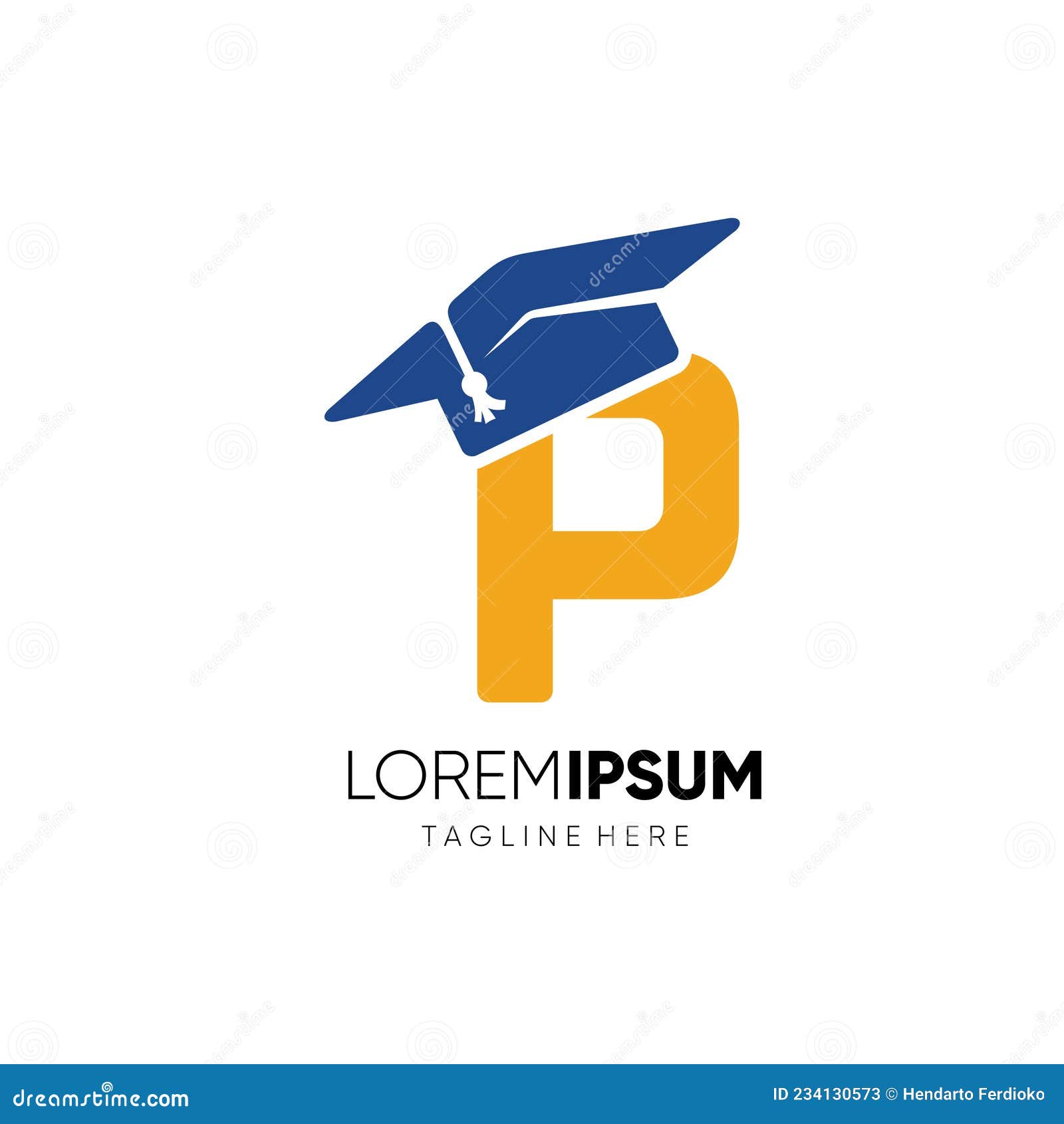 Letter P Graduation Hat Education Logo Design Vector Icon Graphic Stock ...