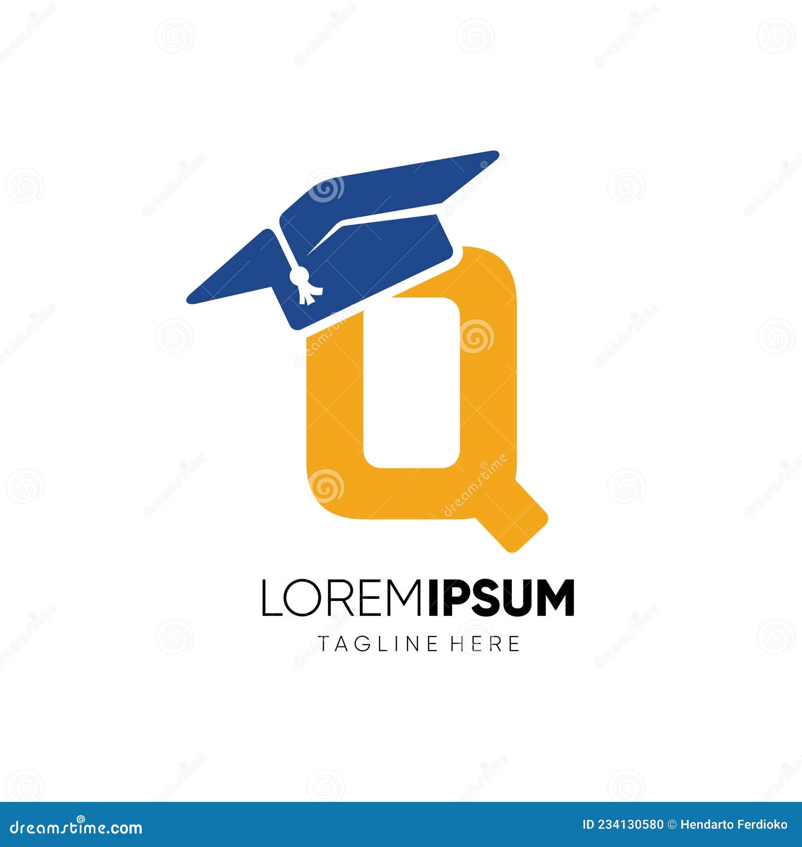 Letter Q Graduation Hat Education Logo Design Vector Icon Graphic Stock ...