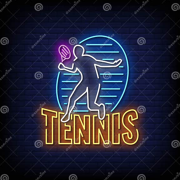Tennis Neon Signs Style Text Vector Stock Vector - Illustration of neon ...