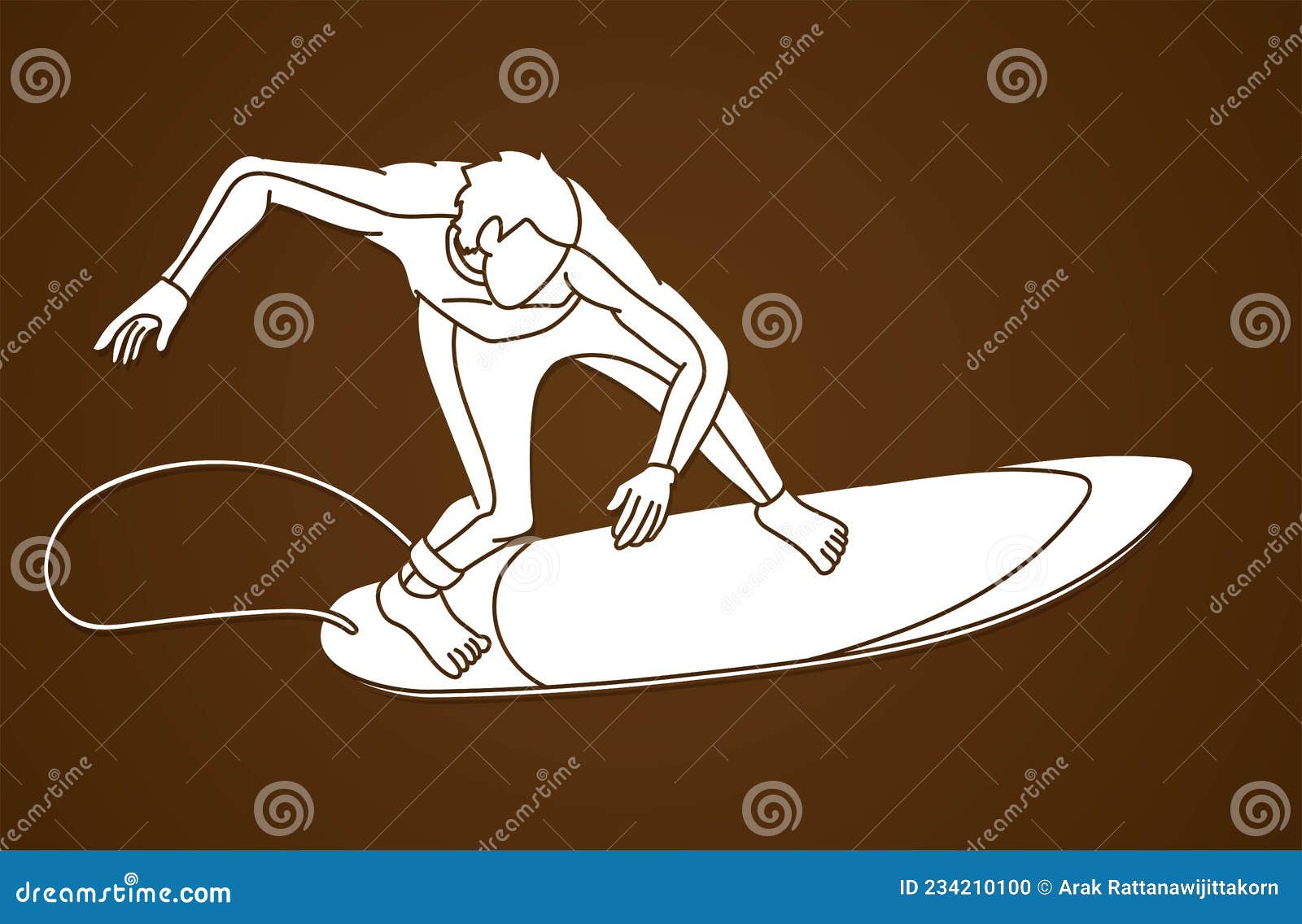 Man Surfer Surfing Sport Action Cartoon Graphic Vector Stock Vector ...