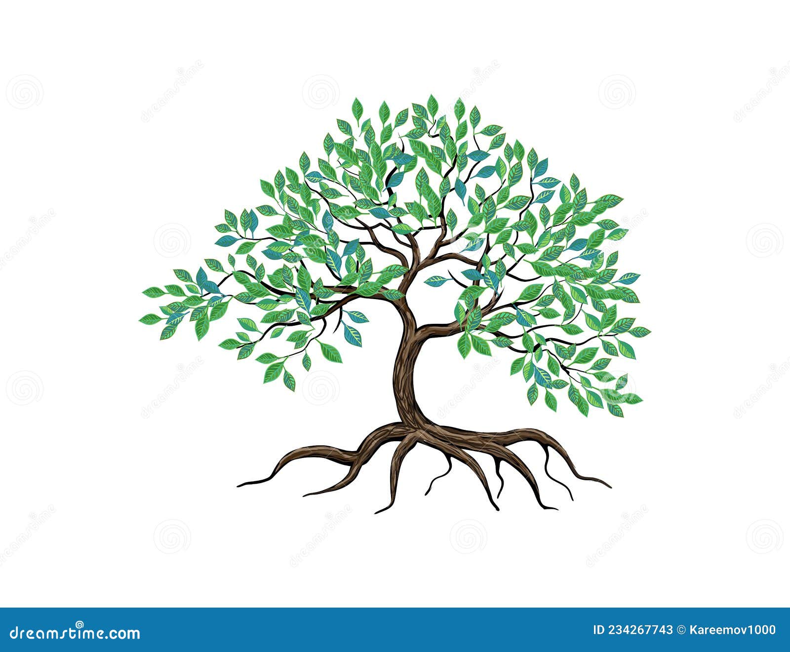 Printable Banyan Tree Image Vector Illustration | CartoonDealer.com ...