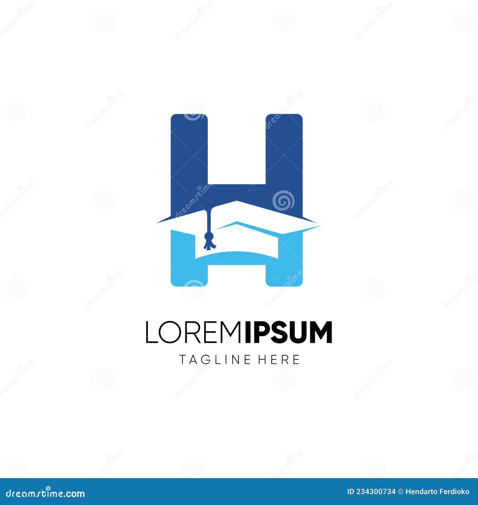 Letter H Graduation Hat Education Logo Design Vector Icon Graphic Stock ...