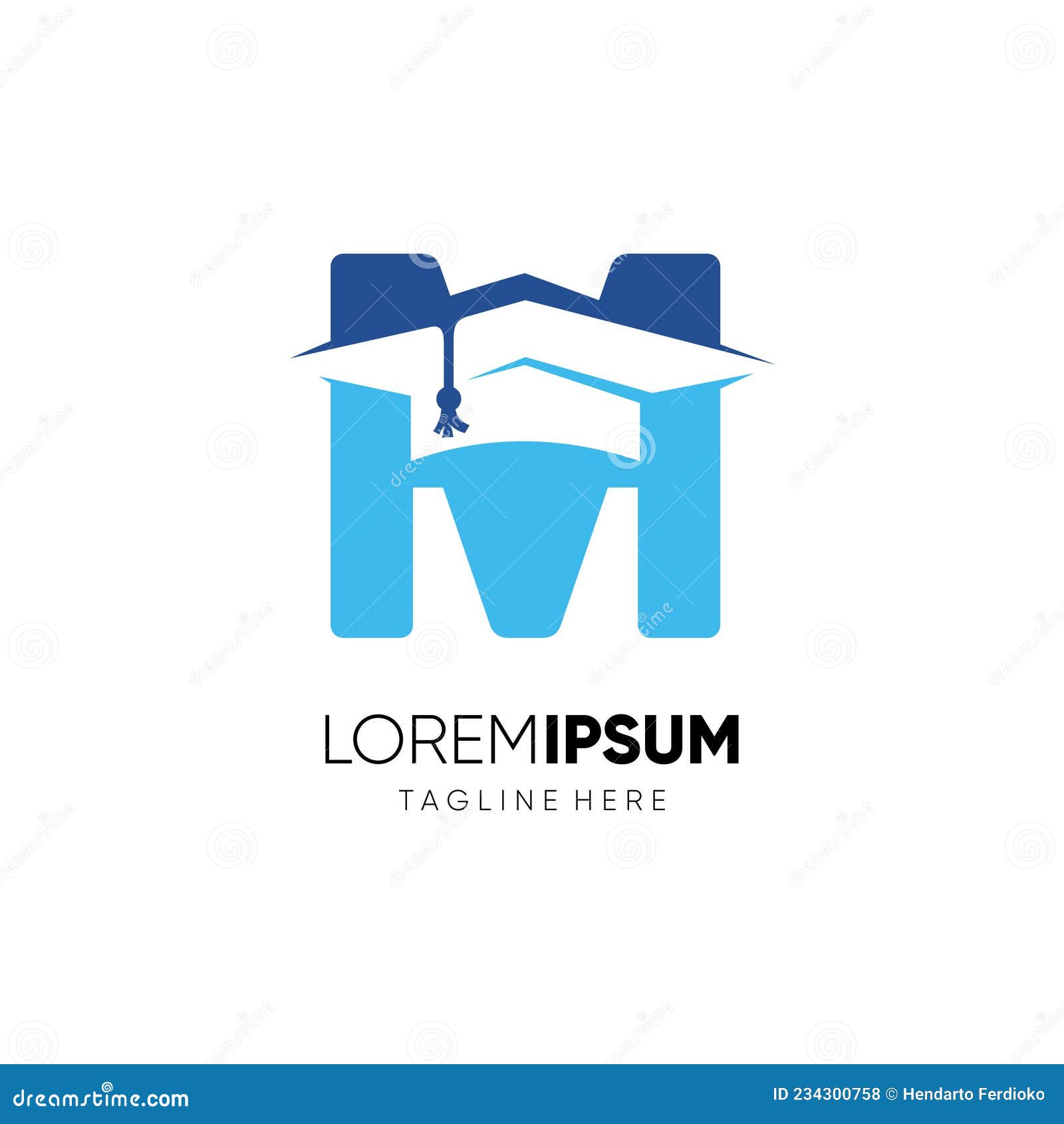 Letter M Graduation Hat Education Logo Design Vector Icon Graphic Stock ...
