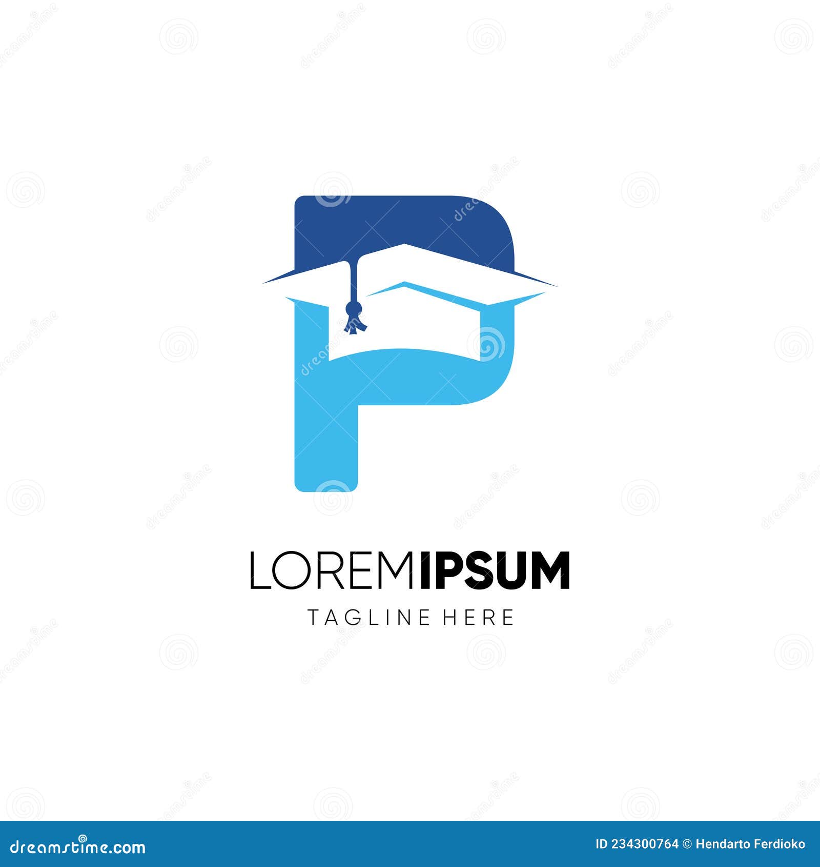 Letter P Toga Hat Education Logo Design Stock Vector . Letter P College ...