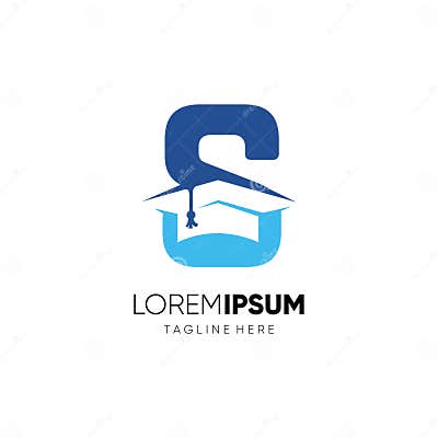 Letter S Graduation Hat Education Logo Design Vector Icon Graphic Stock ...