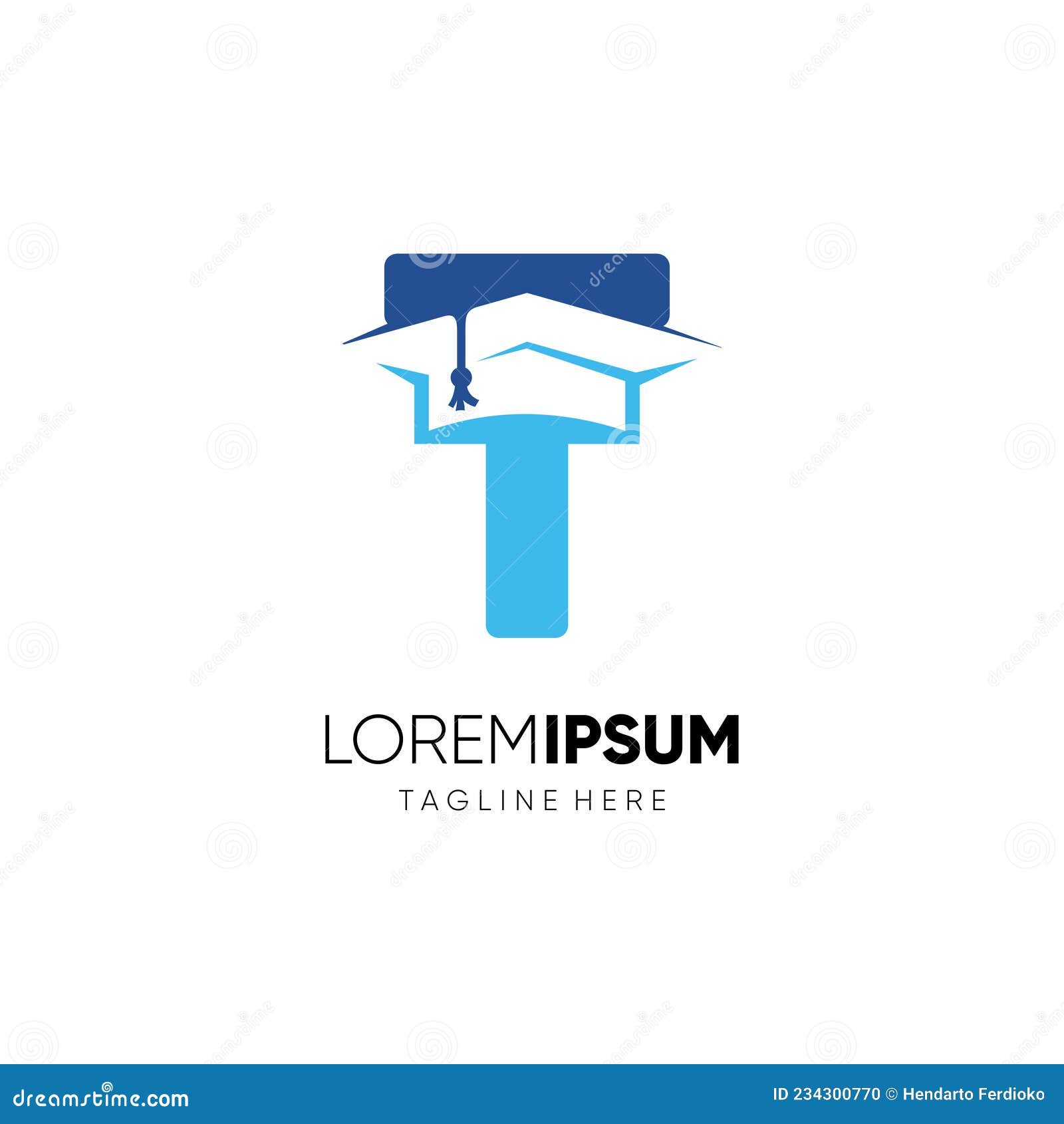 Letter T Graduation Hat Education Logo Design Vector Icon Graphic Stock ...