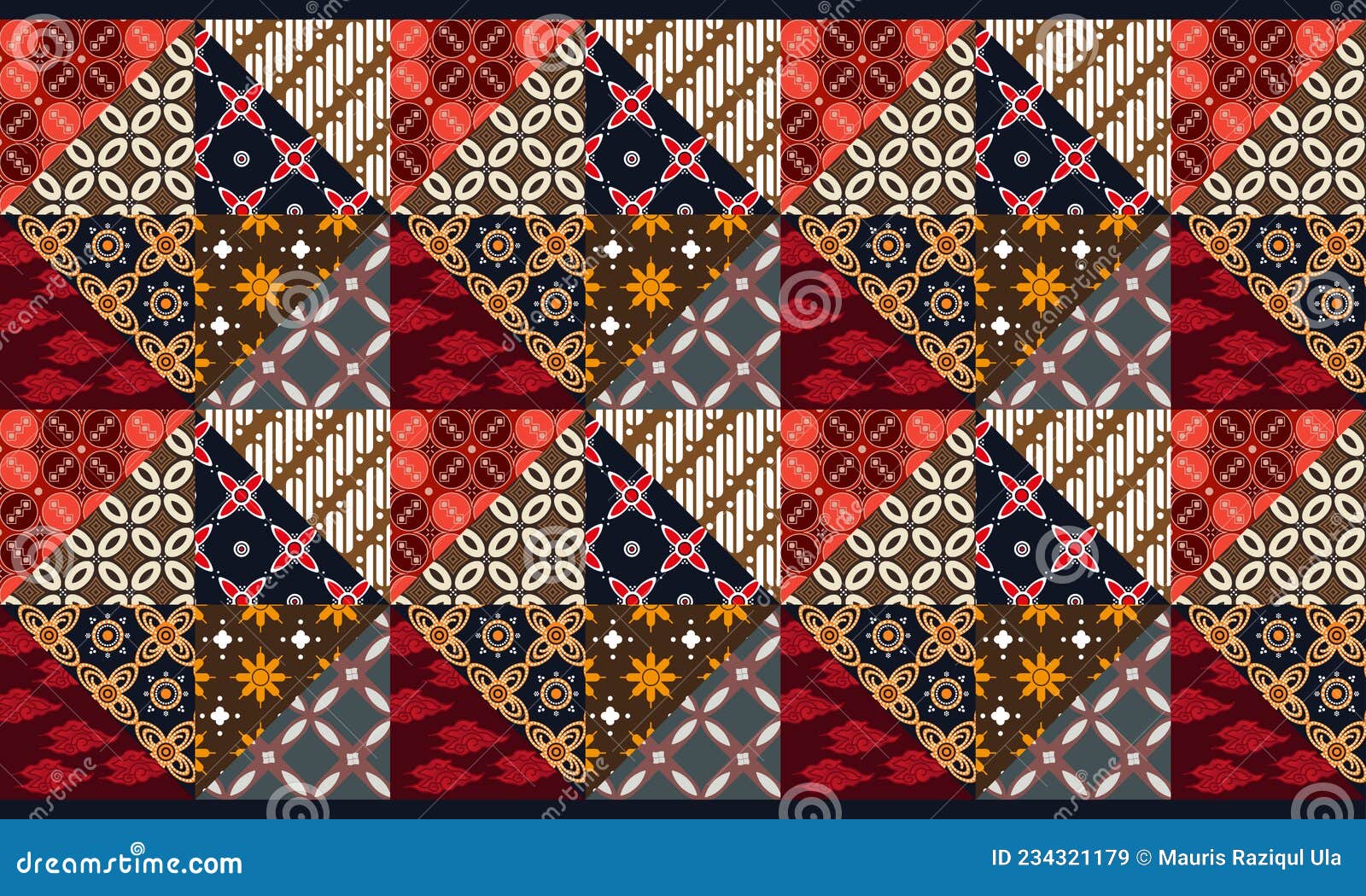Indonesian Batik Tambal Motif Stock Vector - Illustration of cloth ...