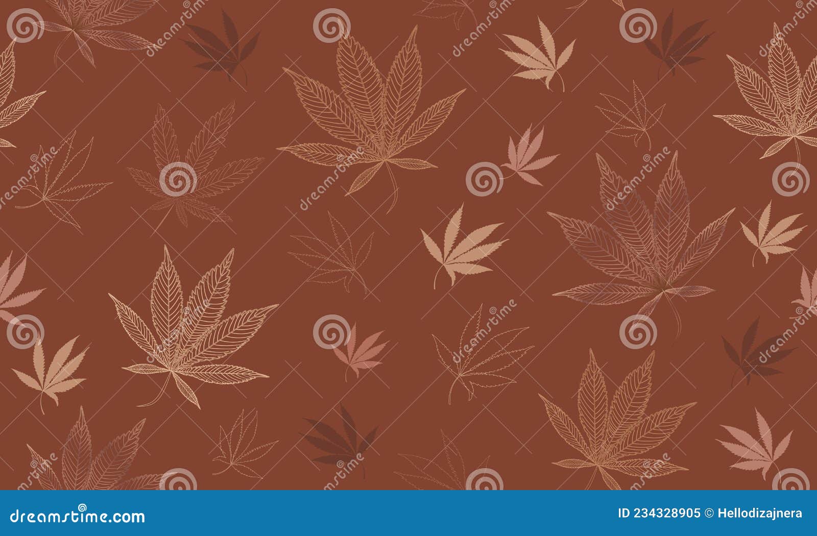 A Seamless, Modern, Beige and Brown Weed, Marijuana, Cannabis Pattern ...