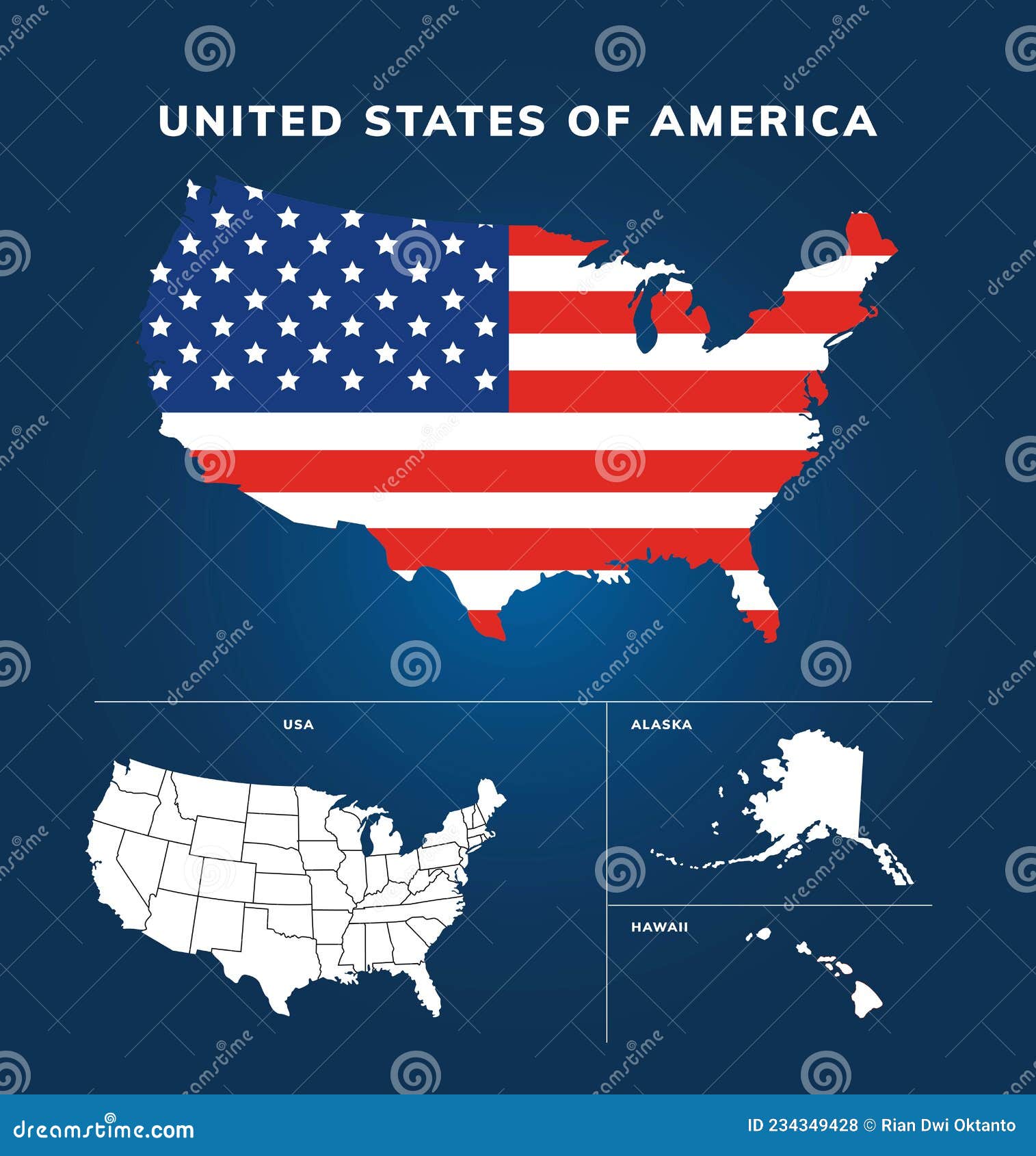 American map set design stock vector. Illustration of blue - 234349428