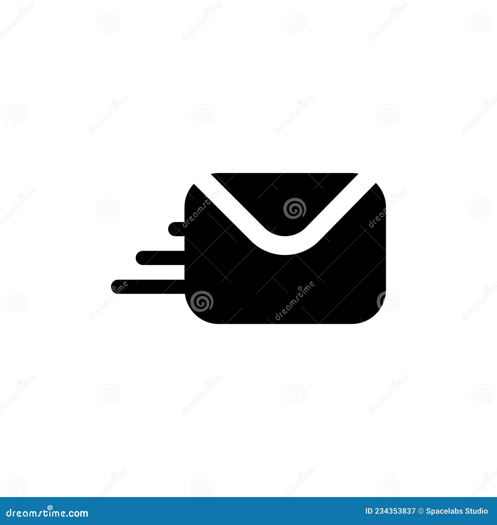 Fast Mail Flat Icon Button Design Vector Stock Vector - Illustration of ...
