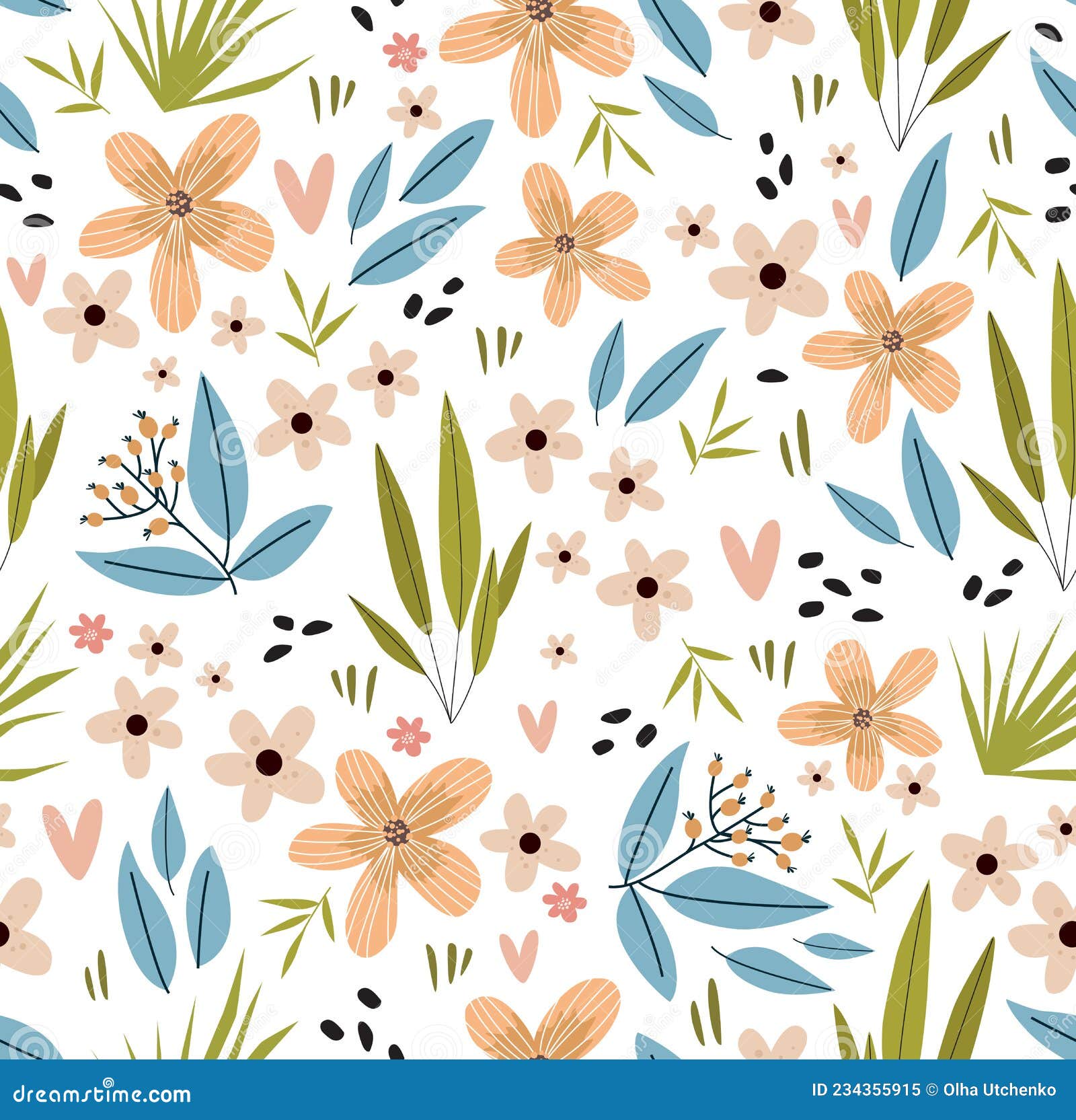 Print. Cute Floral Pattern in the Flower. Seamless Vector Texture ...