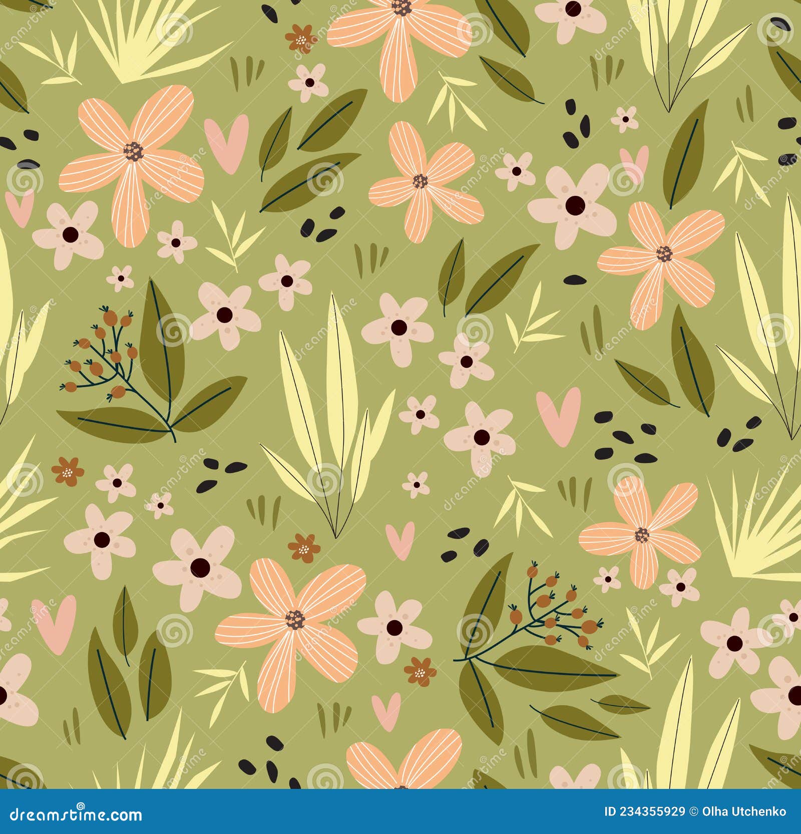 Print. Cute Floral Pattern in the Flower. Stock Vector - Illustration ...