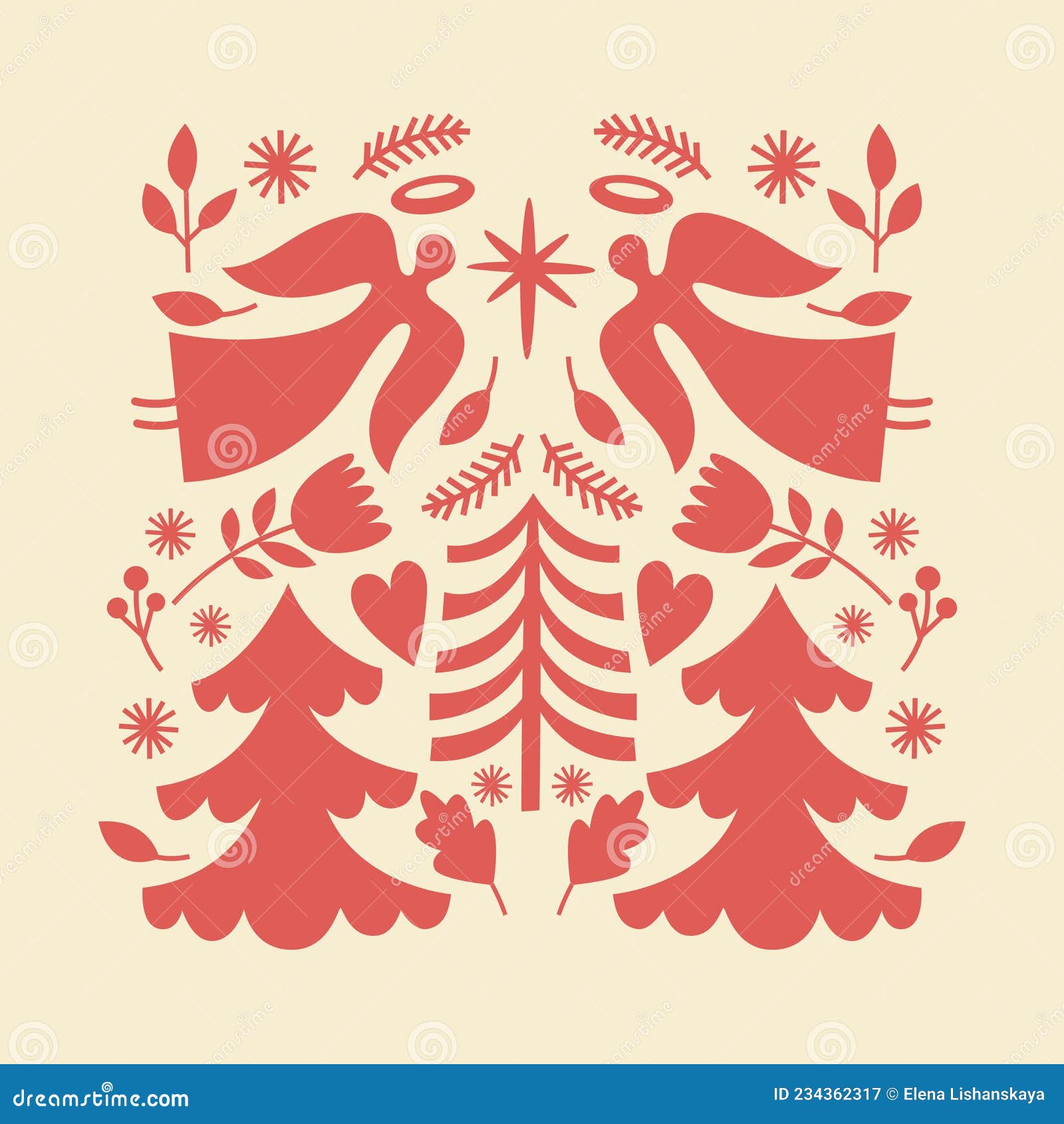 Christmas Card. Flying Christmas Angels Stock Vector - Illustration of ...