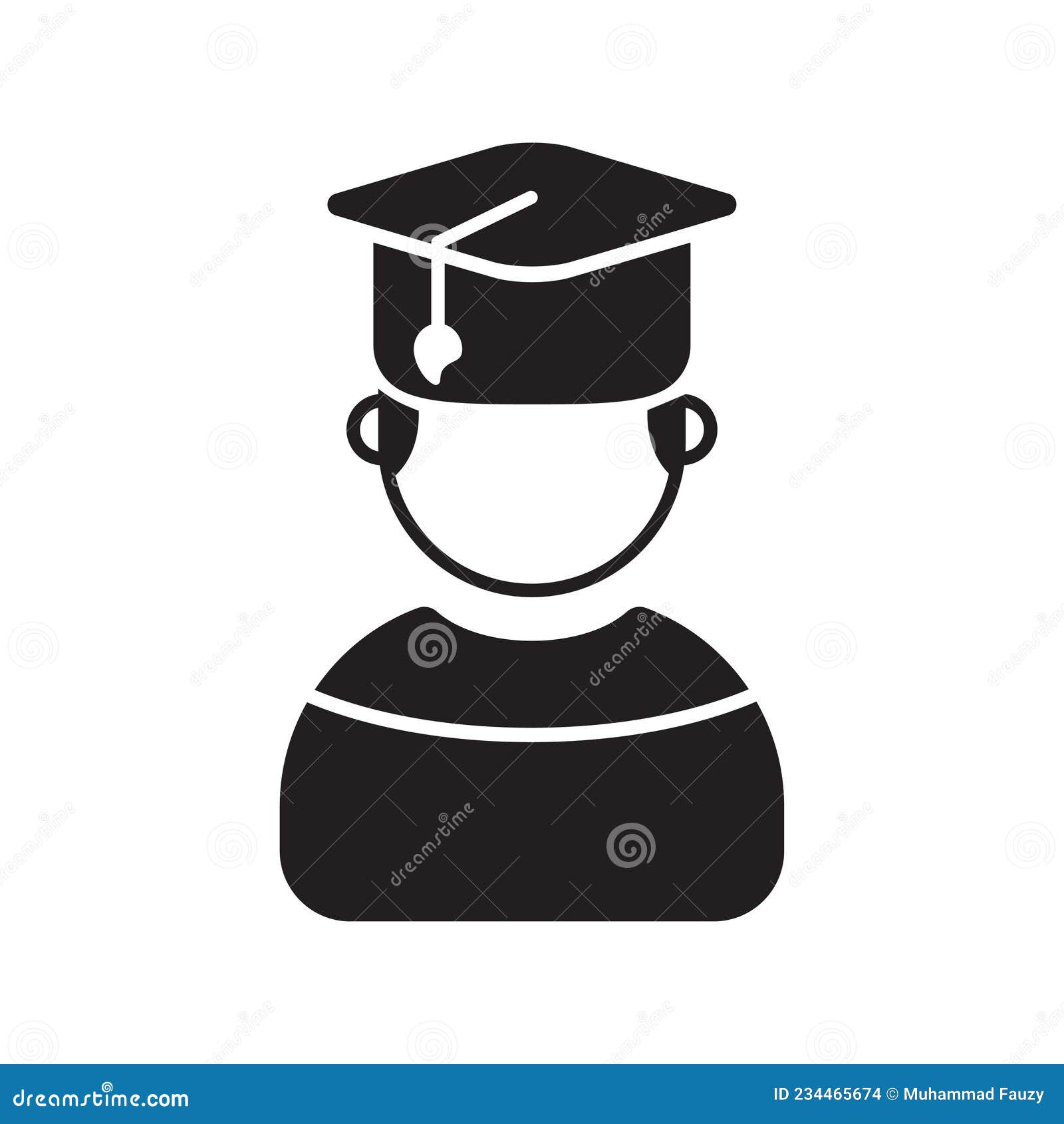College Student Icon with Black Color Stock Vector - Illustration of ...