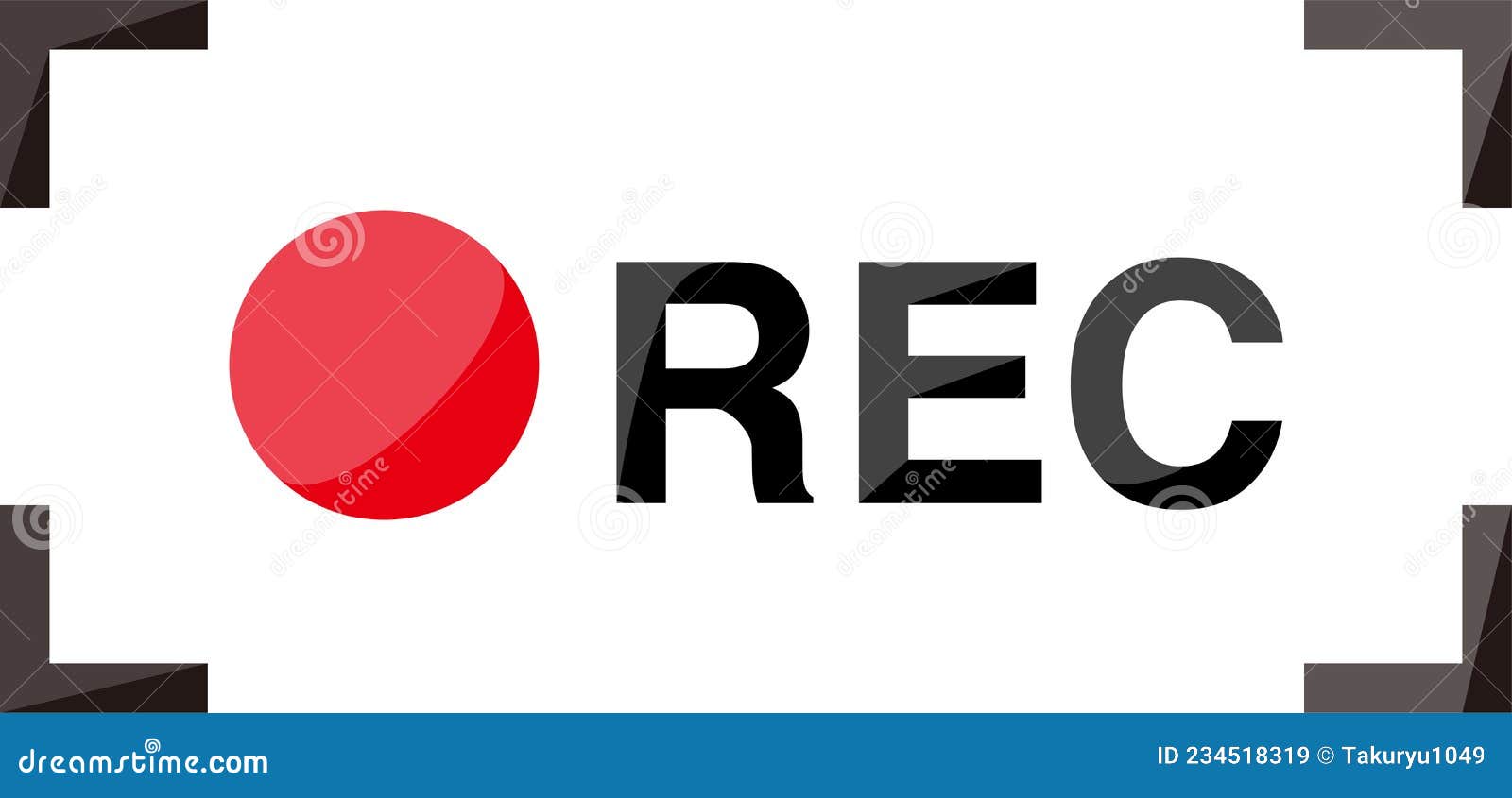 Recording Sign Icon. Red Logo Camera Video Recording Symbol. Vector ...