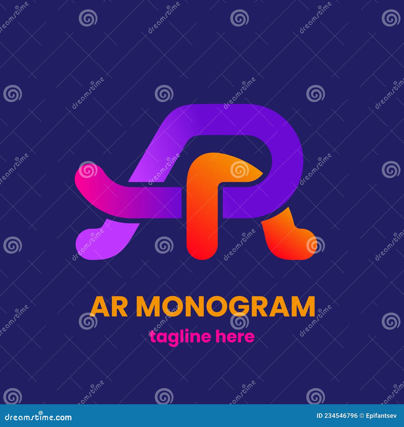 AR Monogram Logo Design Template. Colorful Letter a and Letter R ...