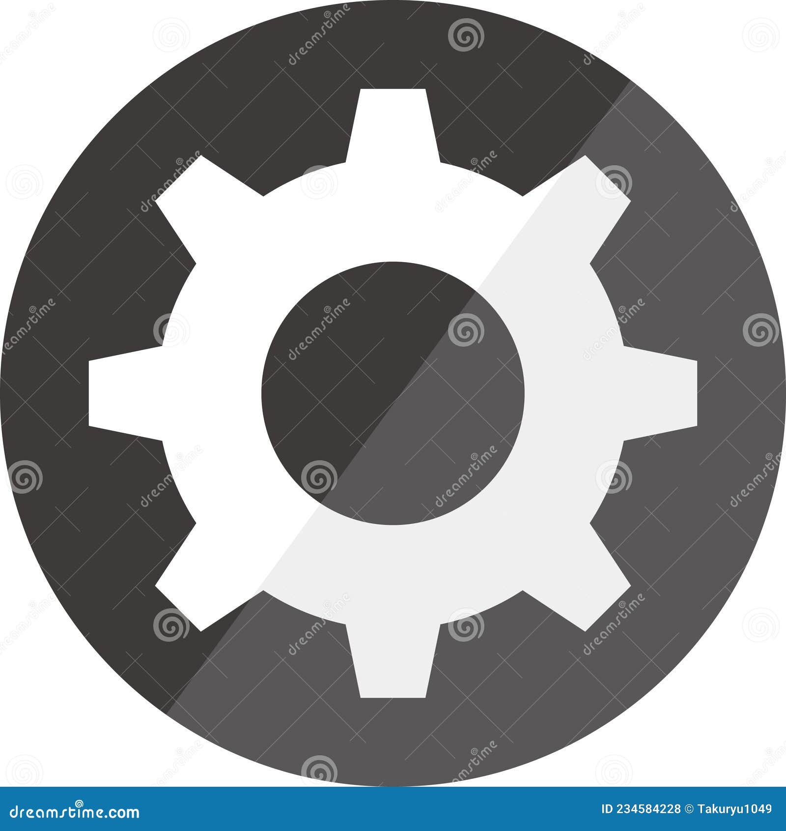 Simple Gear Icon. Vector Image. Stock Vector - Illustration of machine ...