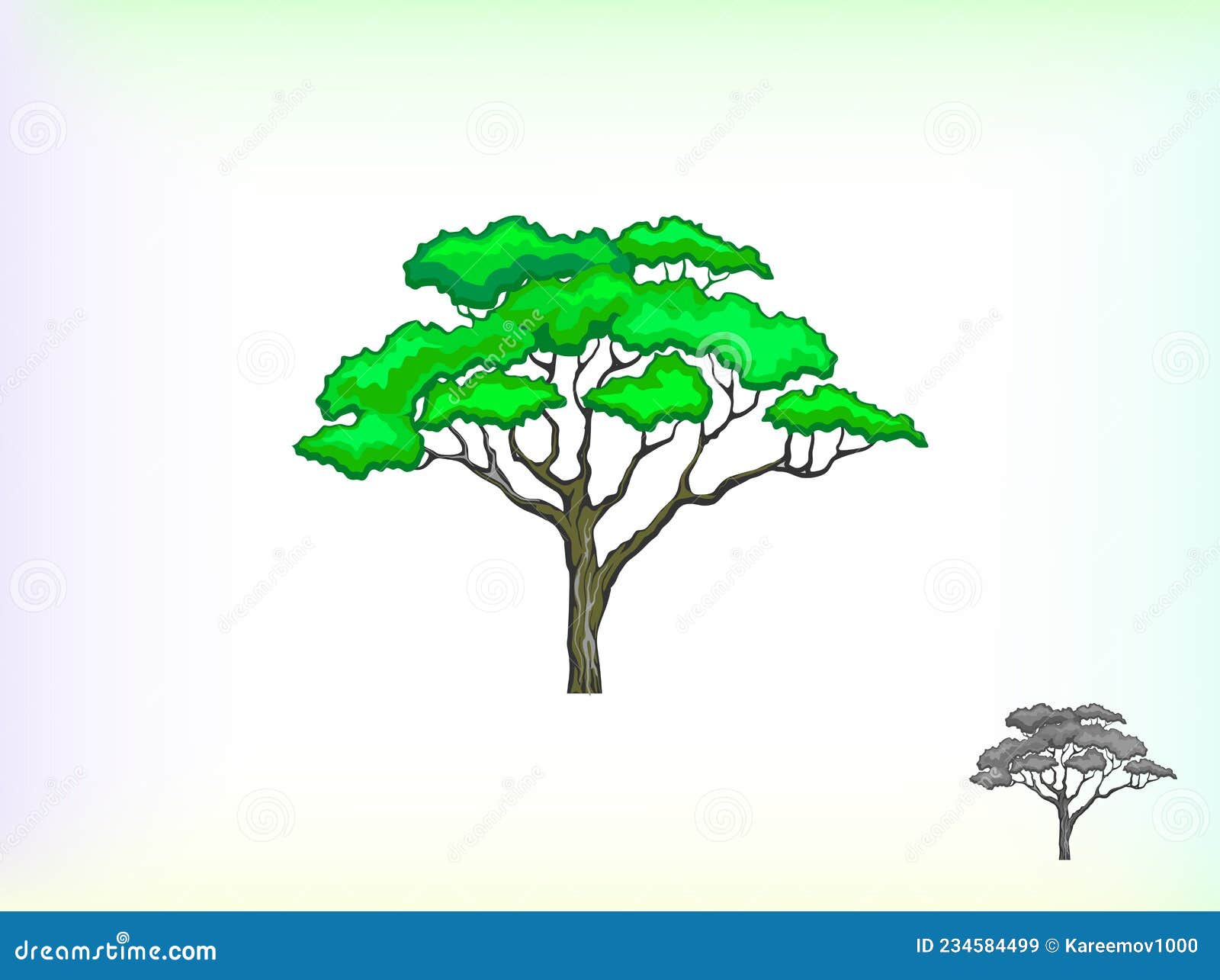 Hand Drawn Art of Acacia Tree Stock Vector - Illustration of life ...